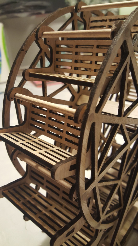 Laser Cut Ferris Wheel 3mm Plywood DXF File | Inspire Uplift