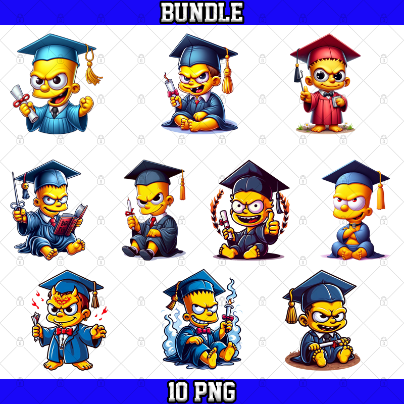 Baby evil bart simpson graduation bundle PNG, bart simpson L - Inspire ...
