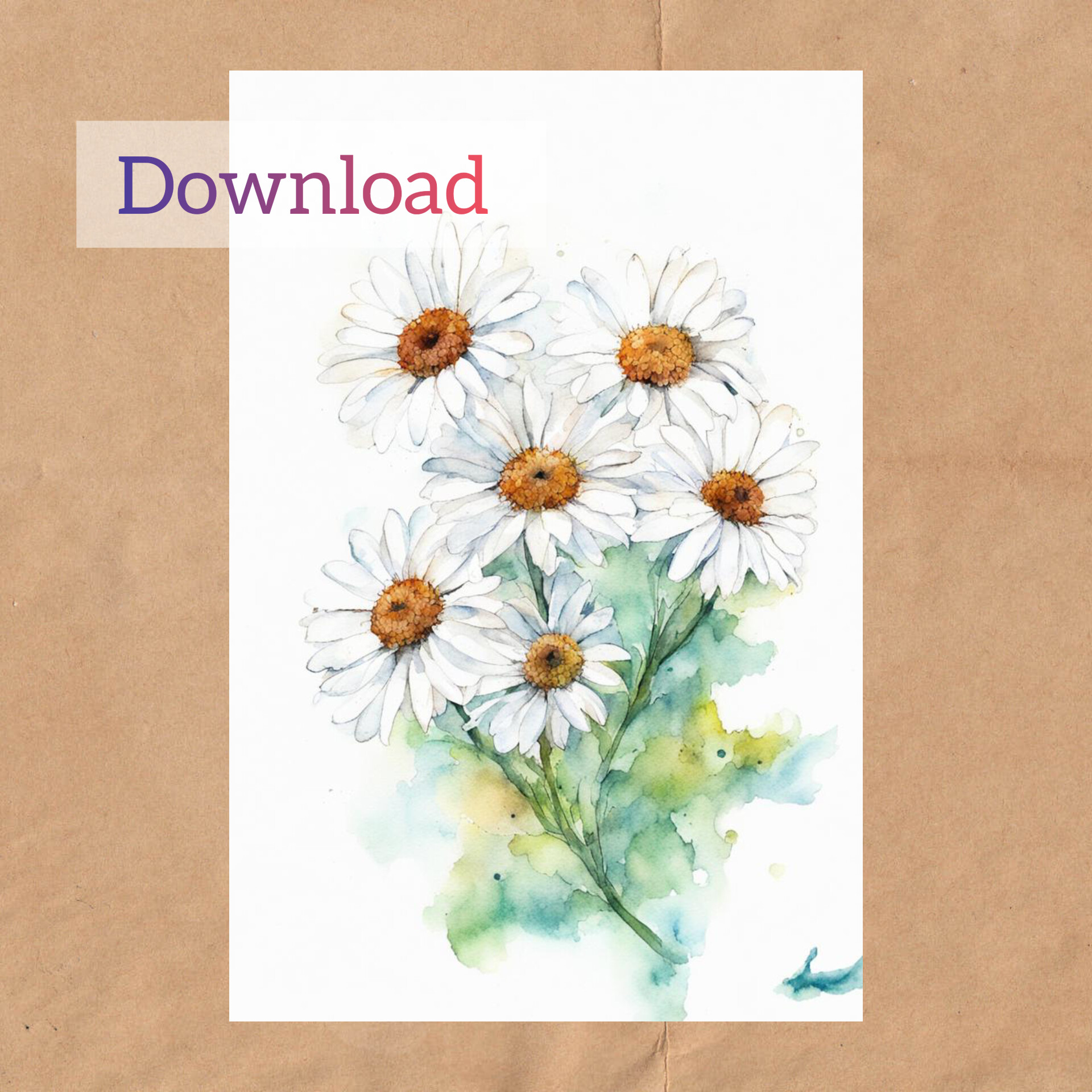 Digital Daisy Postcard | Inspire Uplift