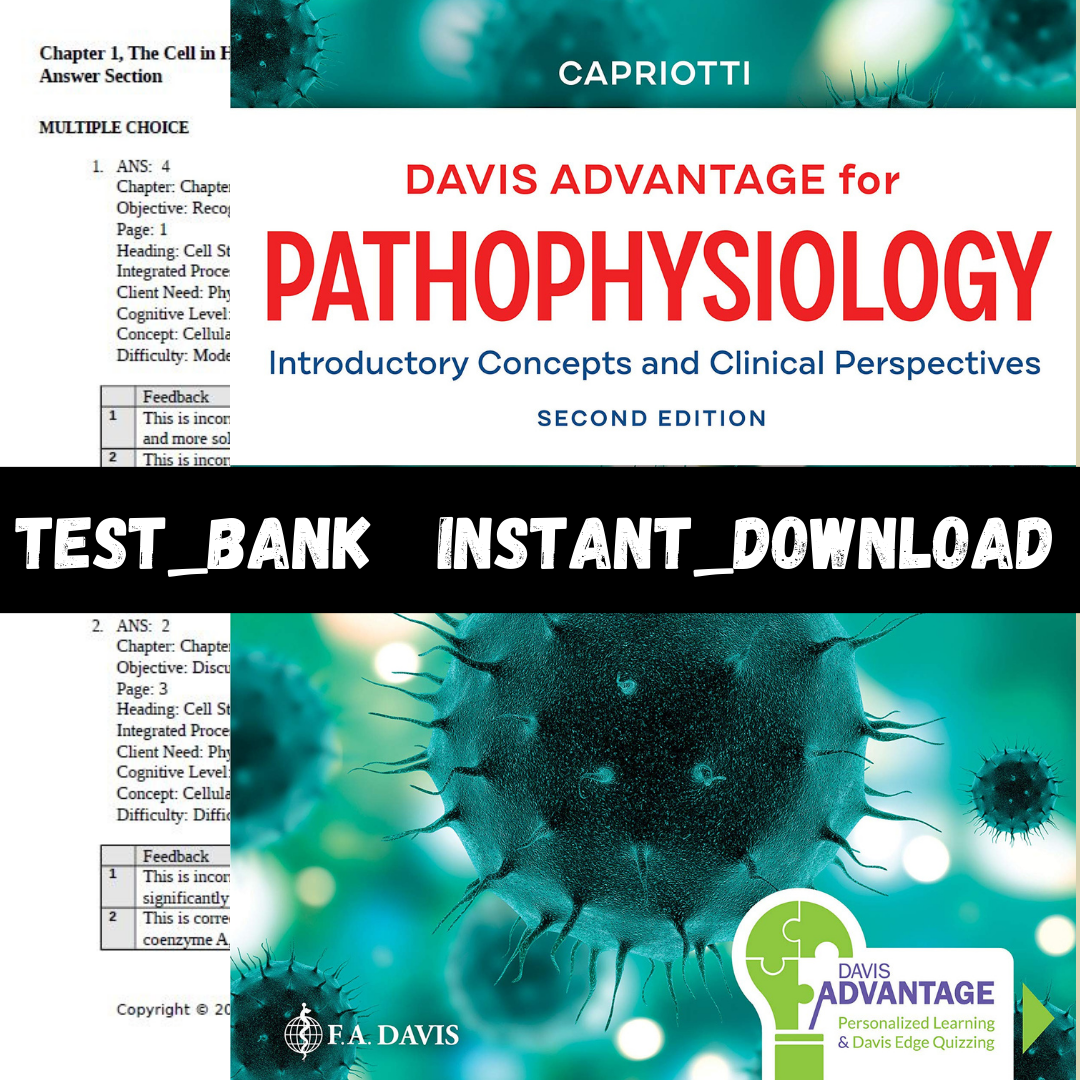 Test Bank for Davis Advantage for Pathophysiology Introducto | Inspire ...