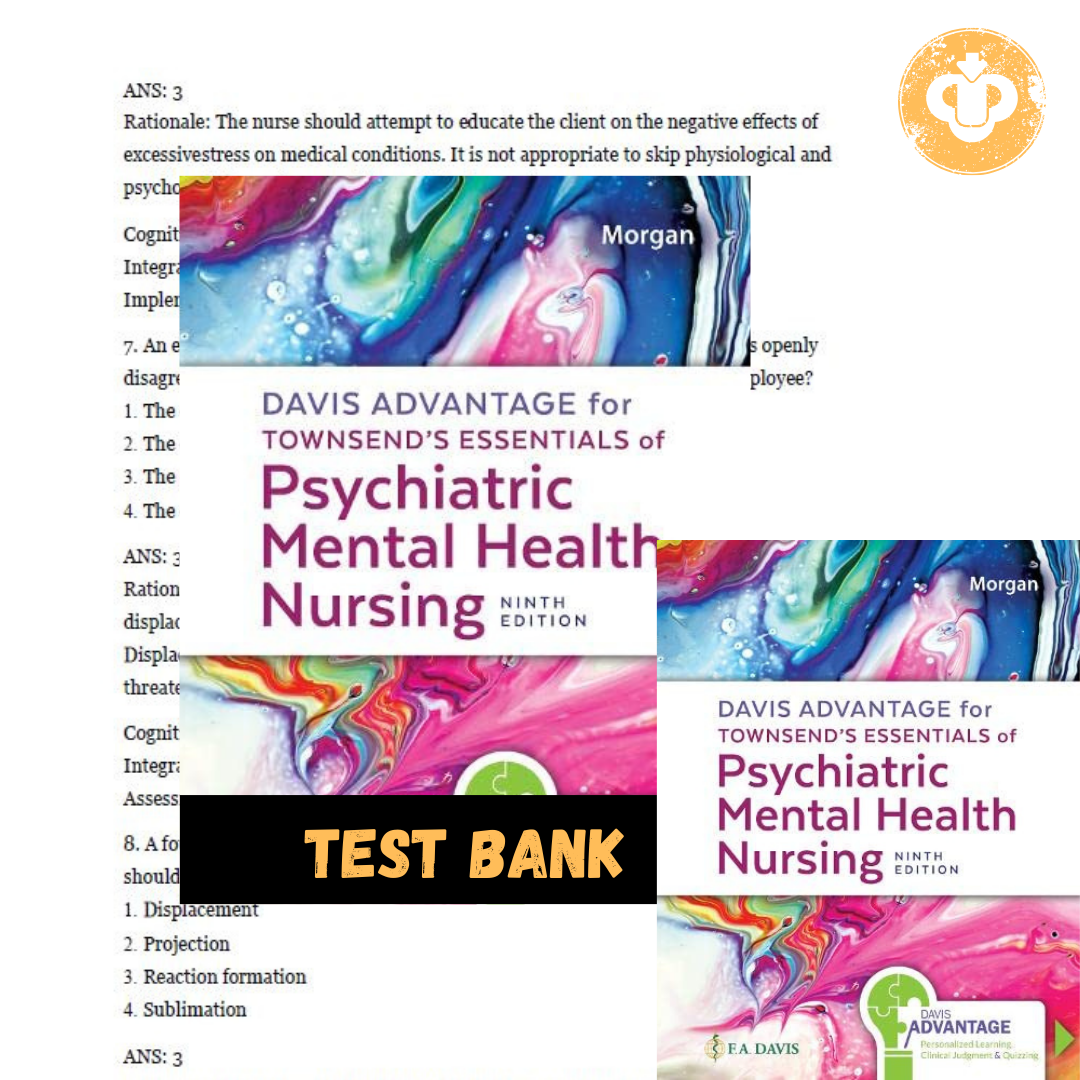 Test Bank for Davis Advantage for Townsends Essentials of Ps | Inspire ...