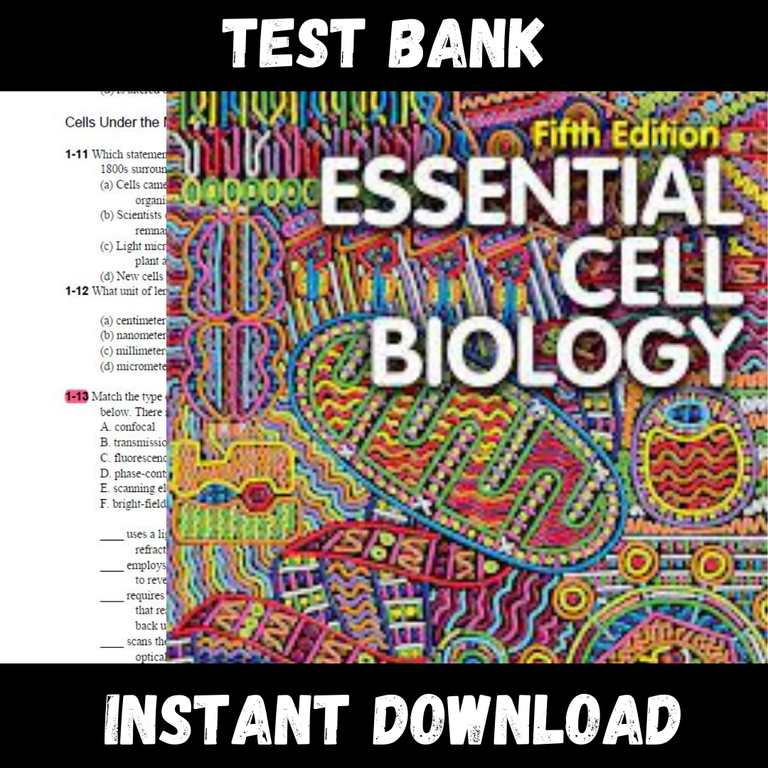 Test Bank for Essential Cell Biology 5th Edition Alberts Hop | Inspire ...