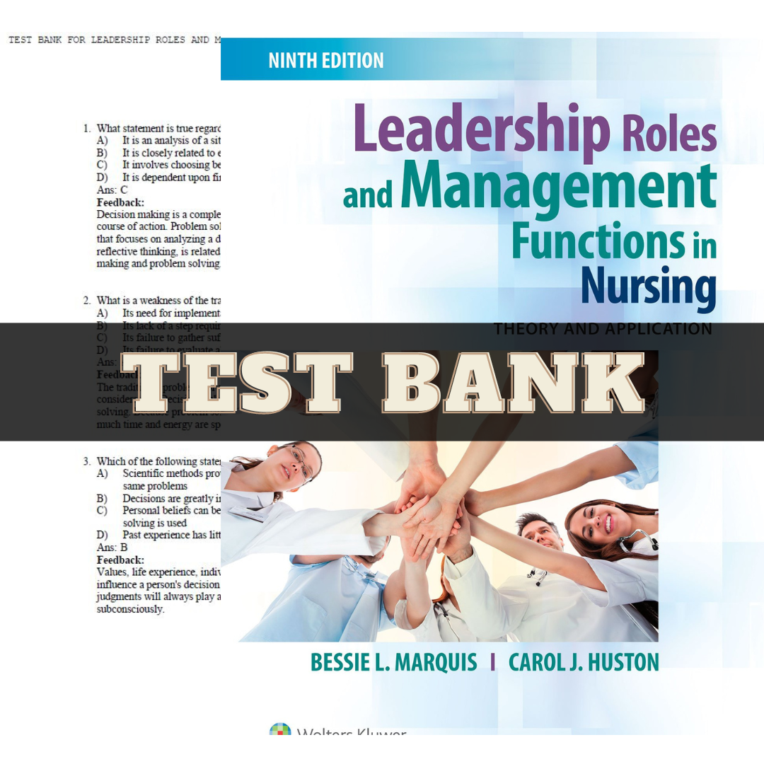 Test Bank For Leadership Roles and Management Functions in N | Inspire ...