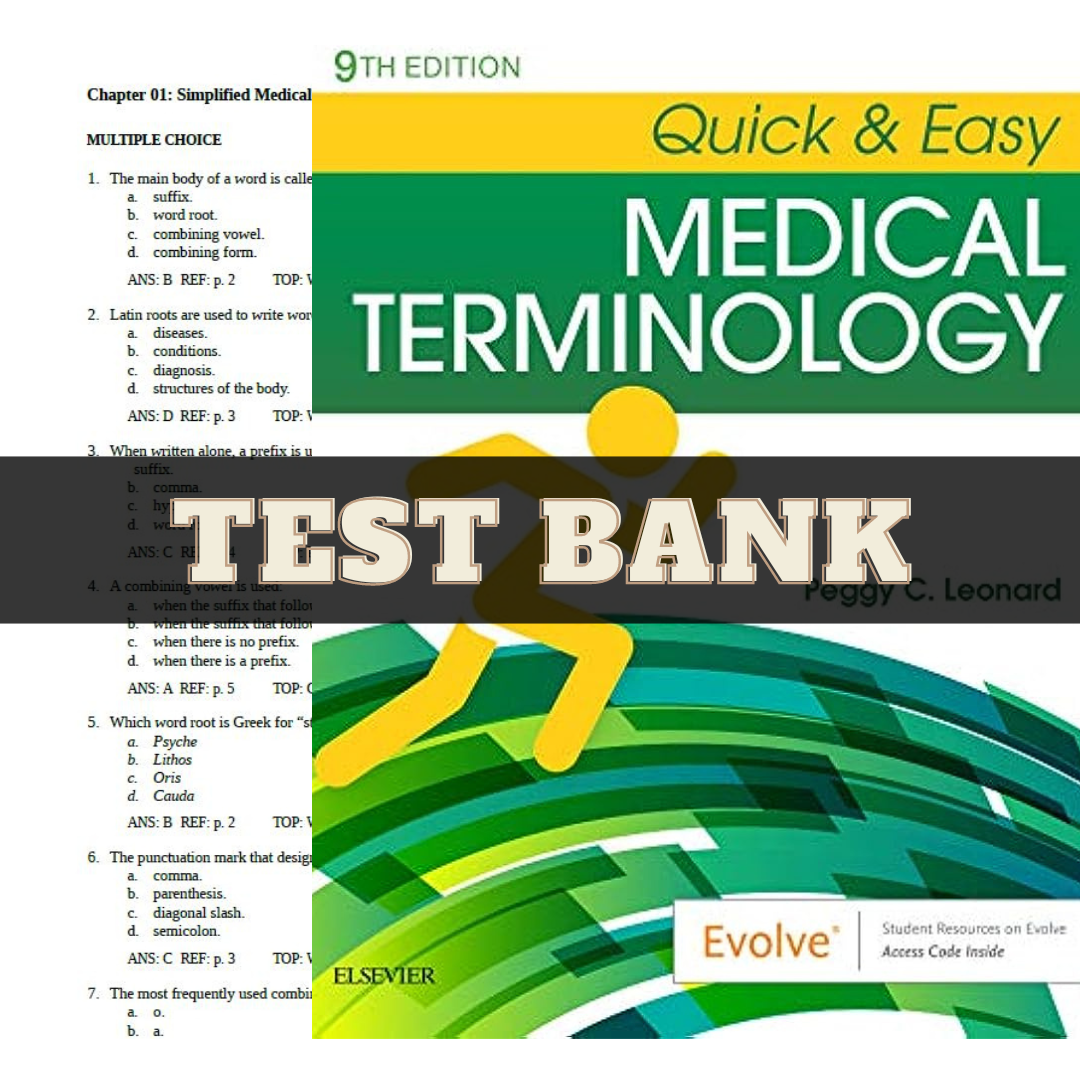 Quick & Easy Medical Terminology 9th Edition Leonard Test Ba | Inspire ...