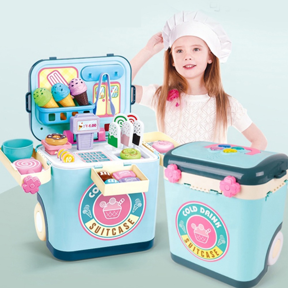 Ice Cream Shop Pretend Play Set for Kids, Dessert Cart Gift | Inspire ...