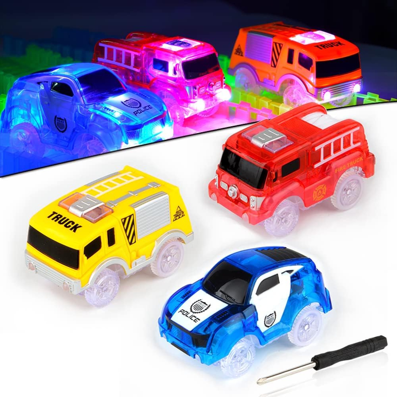 Replacement Flex Track Race Cars for Magic Tracks, LED Glow | Inspire ...