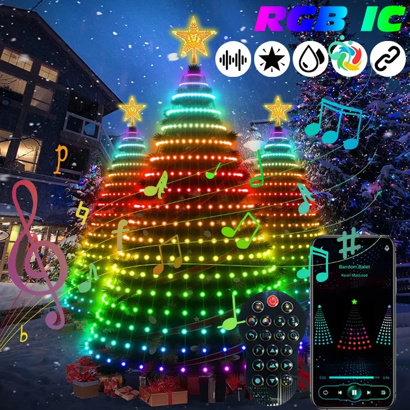 Bluetooth RGB Christmas Tree Lights | DIY LED String Light | Inspire Uplift