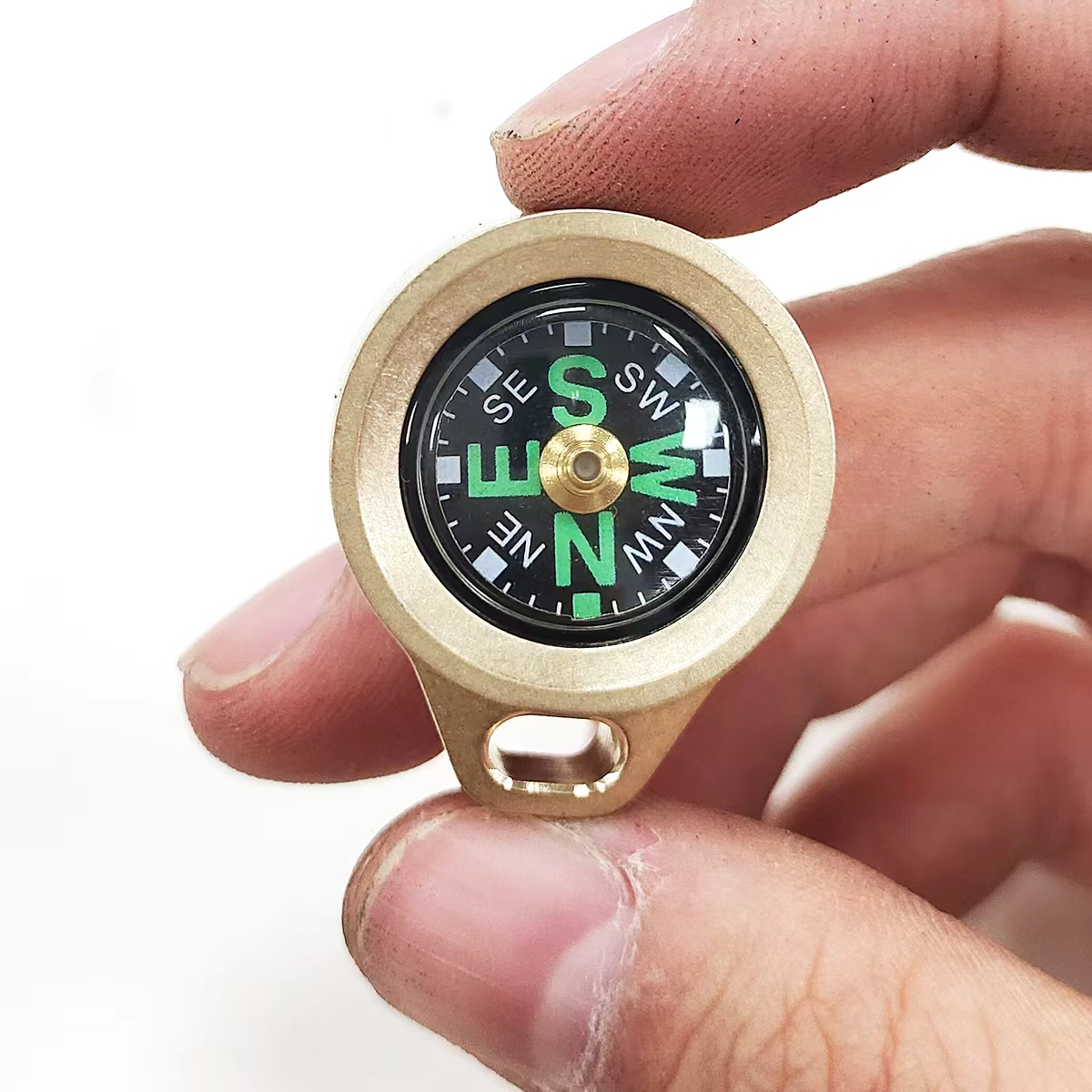 Brass Pocket Compass Keychain for Camping | Inspire Uplift
