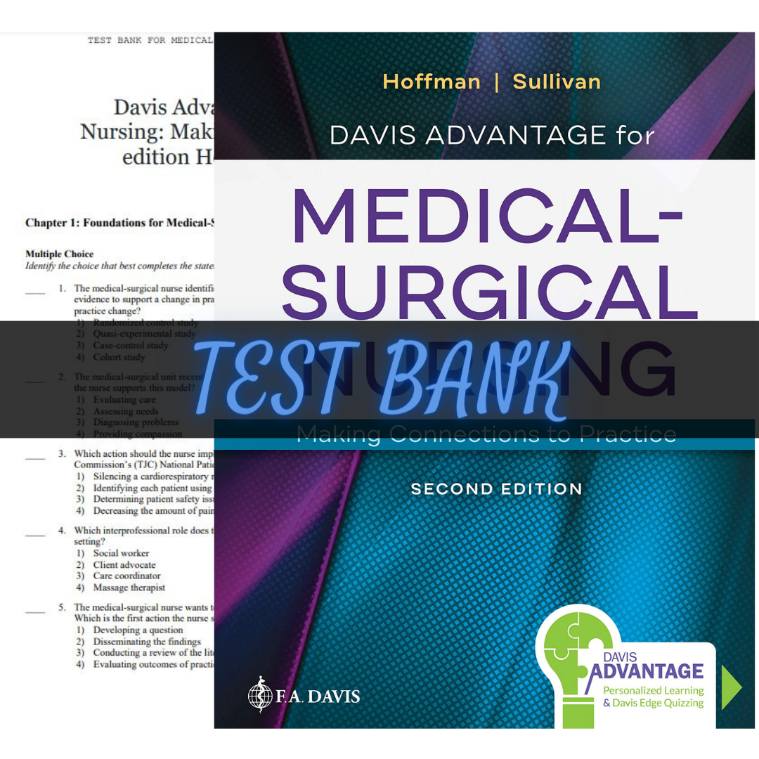 Test Bank Davis Advantage for Medical-Surgical Nursing: Maki | Inspire ...