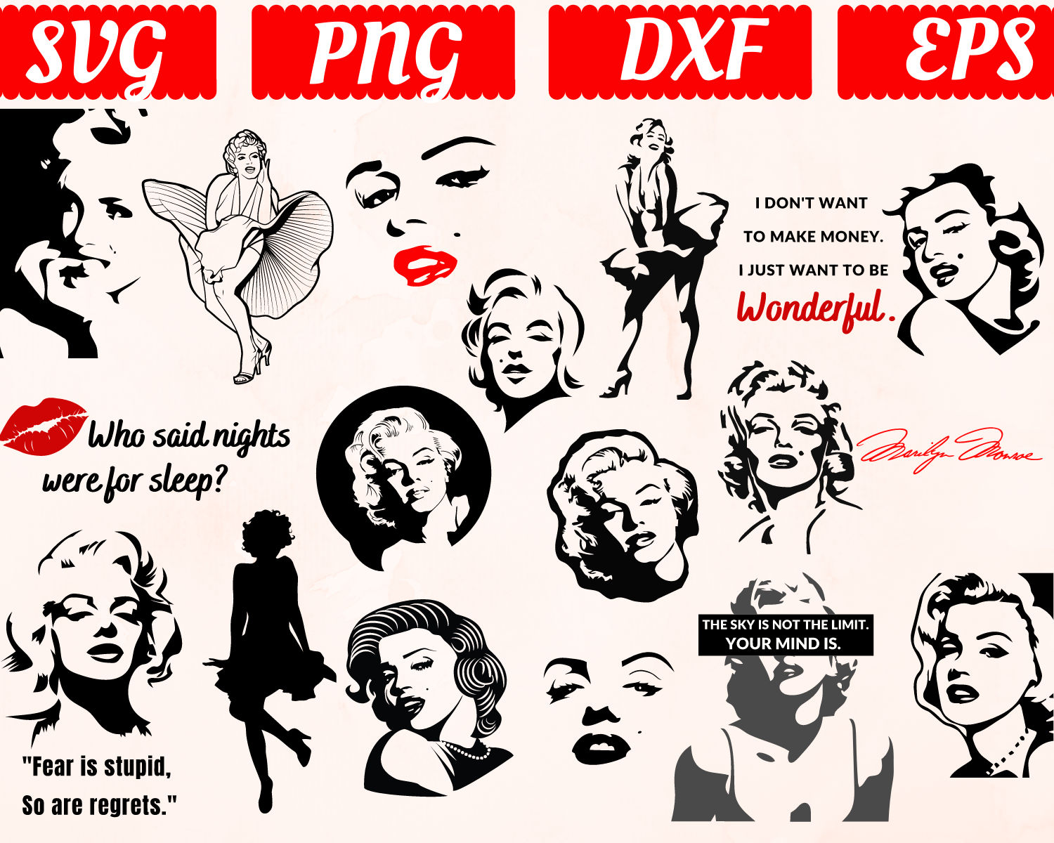 Layered SVG, Digital Download, Marilyn Monroe svg, Marilyn M - Inspire ...