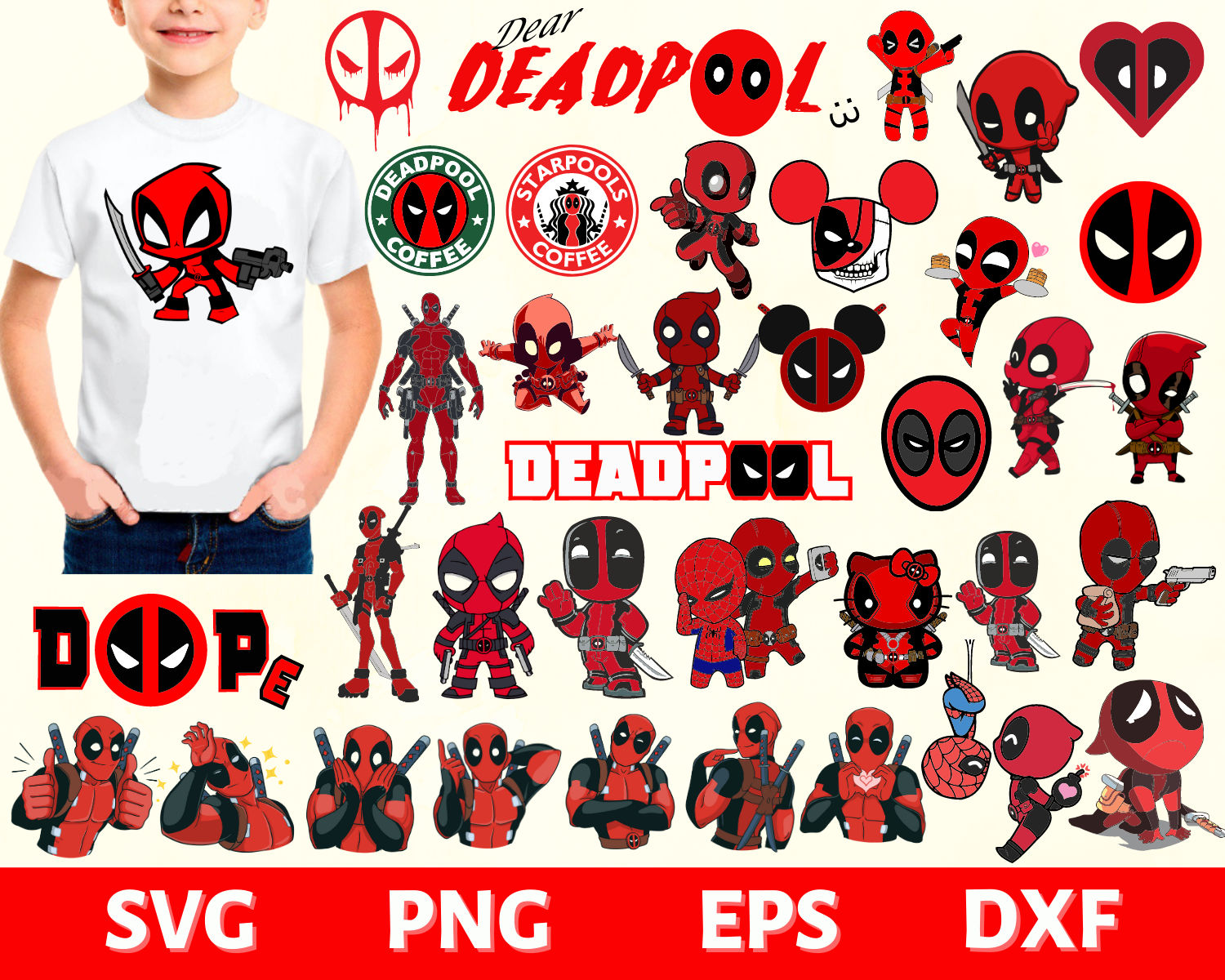 Big SVG Bundle, Digital Download, Deadpool svg, Deadpool png | Inspire ...