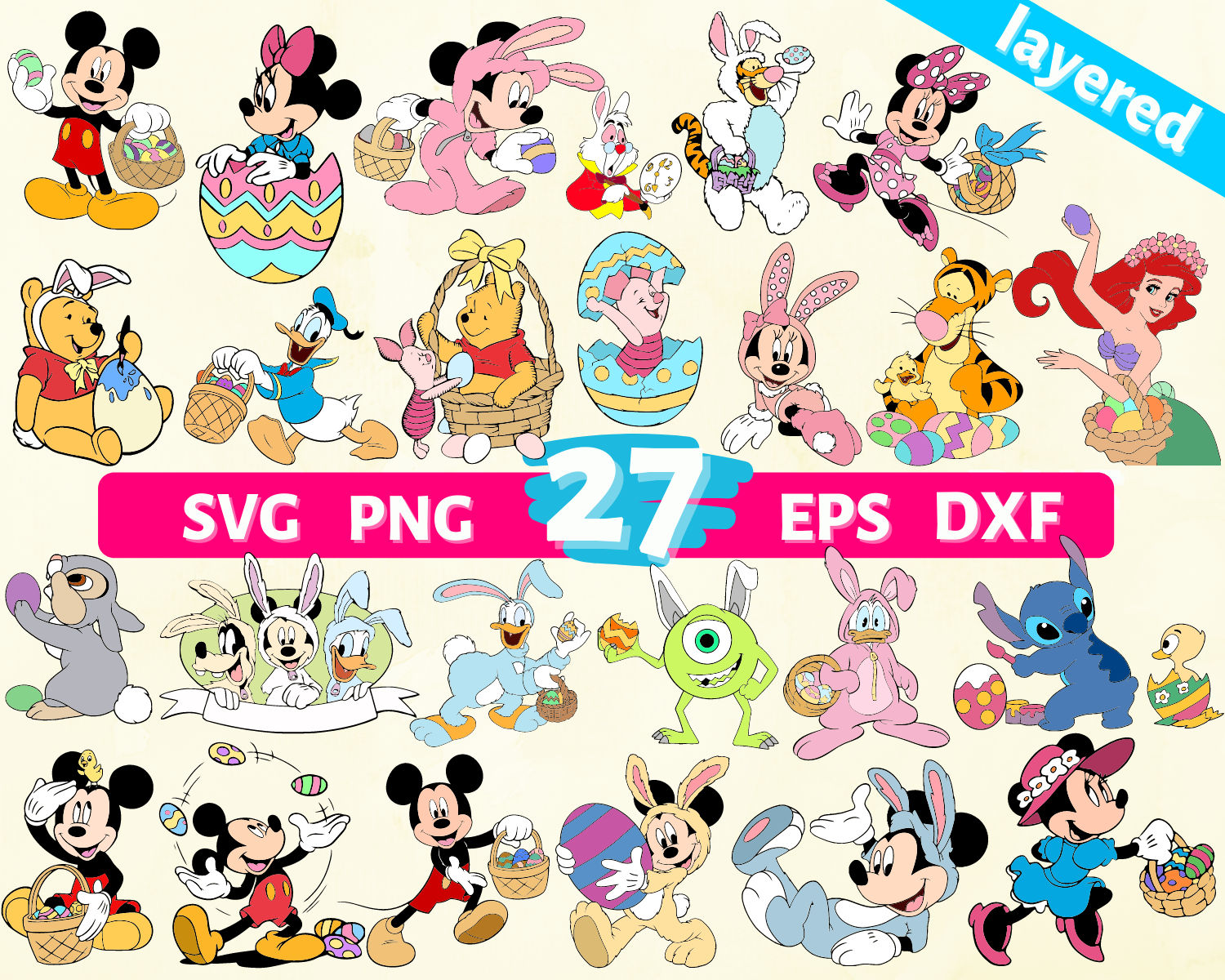 Digital Download, Mickey Mouse Easter svg, Mickey Mouse East - Inspire ...