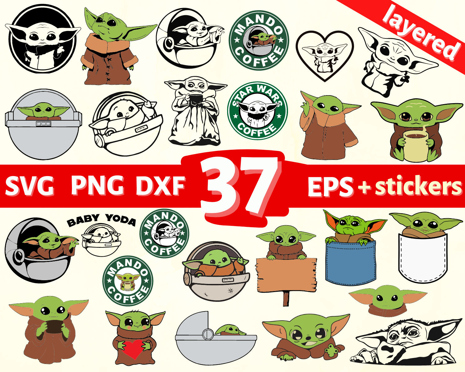 Digital Download, Baby Yoda svg, Baby Yoda clipart, Baby Yod - Inspire ...