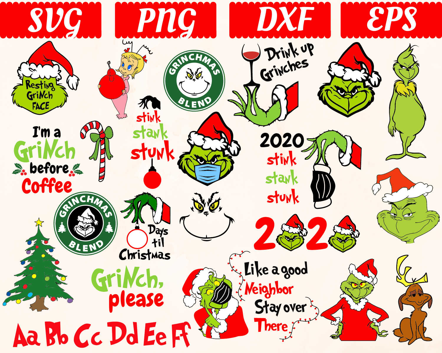 Big SVG Bundle, Digital Download, Grinch svg, Grinch png, Gr - Inspire ...