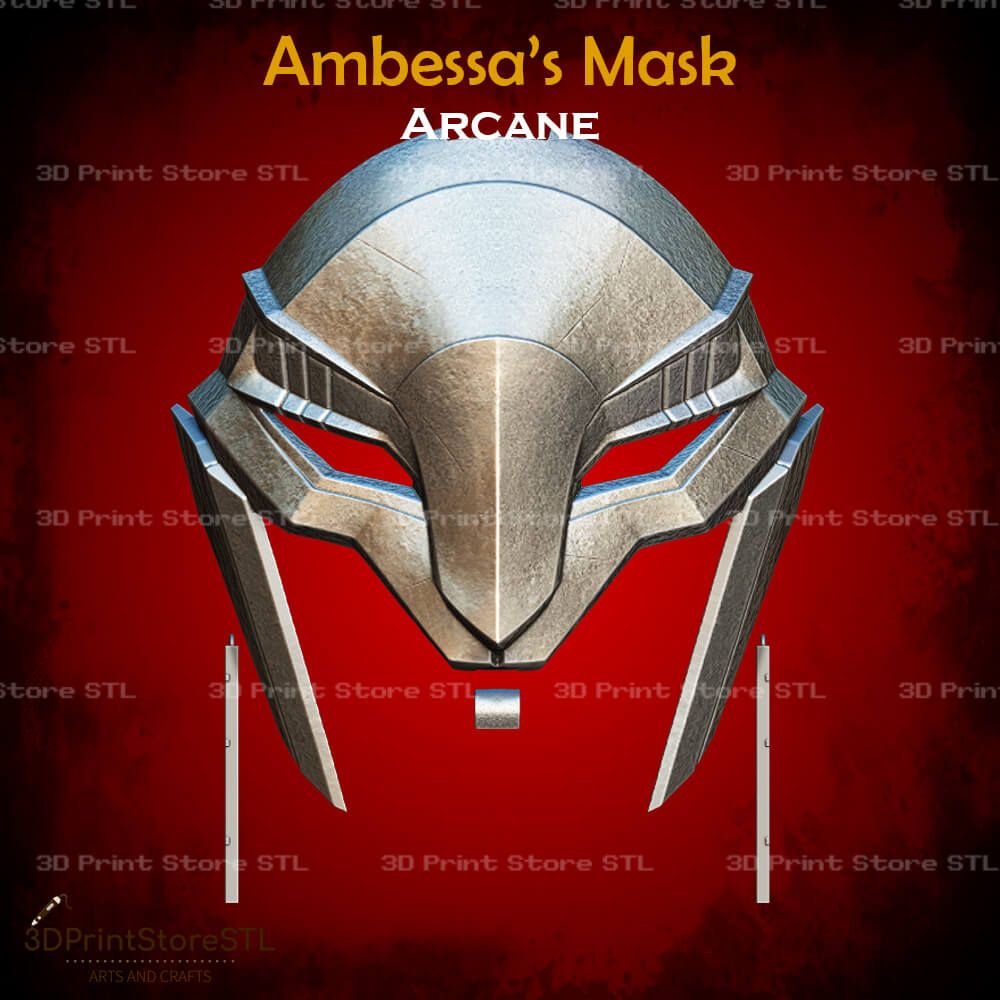 Ambessa Mask Cosplay Arcane - STL File 3D print model | Inspire Uplift