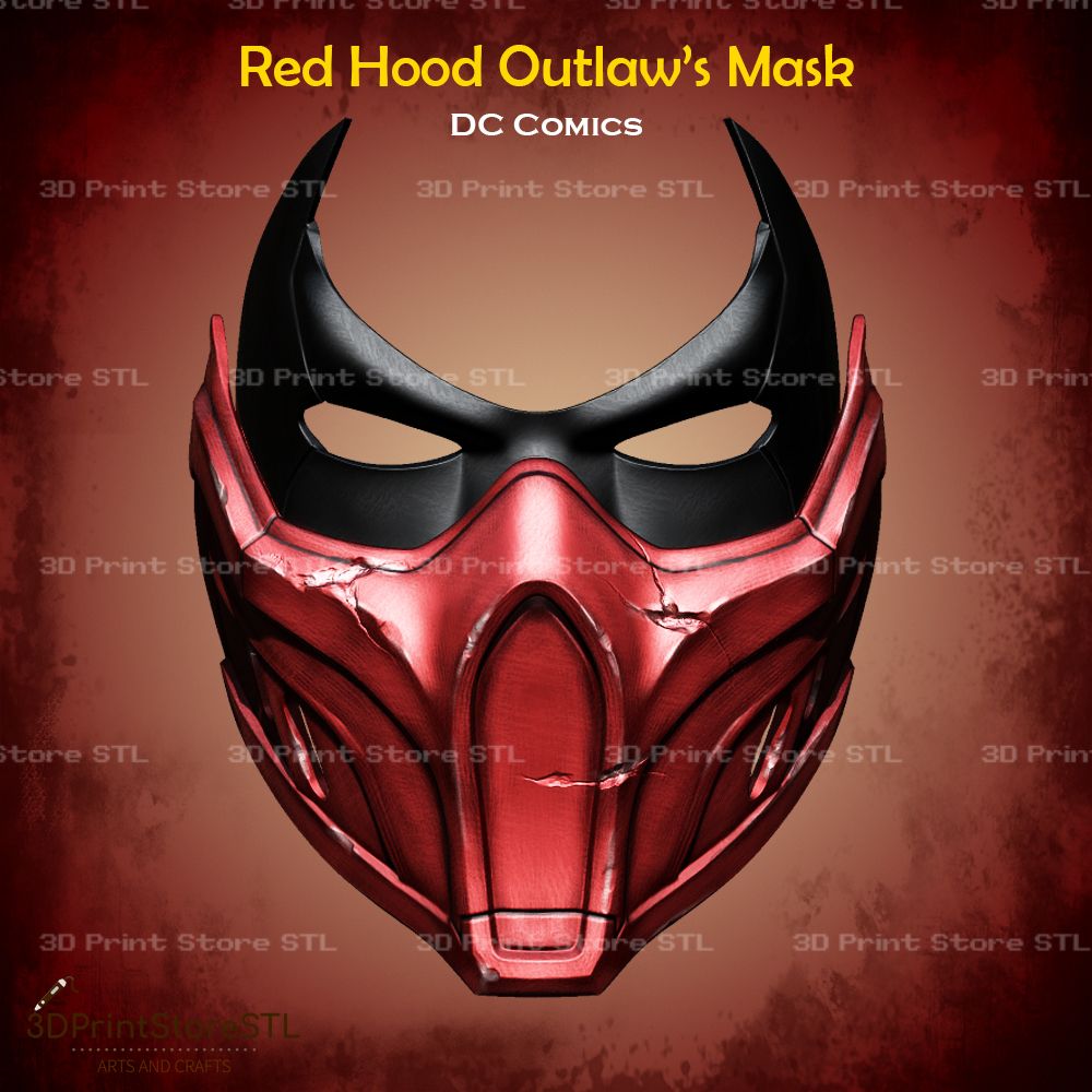 Red Hood Outlaw Mask Cosplay DC Comics - STL File | Inspire Uplift