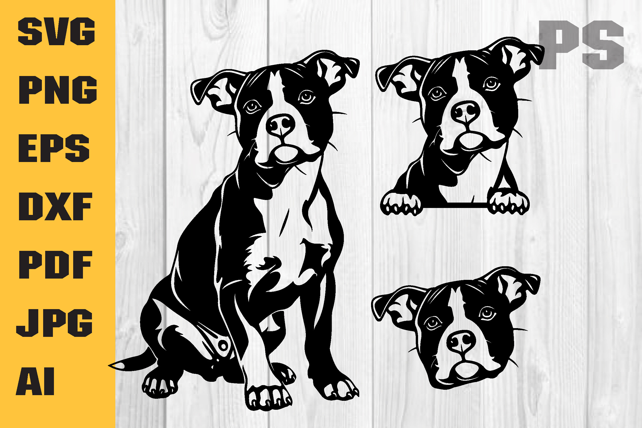 Pitbull SVG, American Pitbull PNG, Pitbull Dog DXF, Pitbull, | Inspire ...
