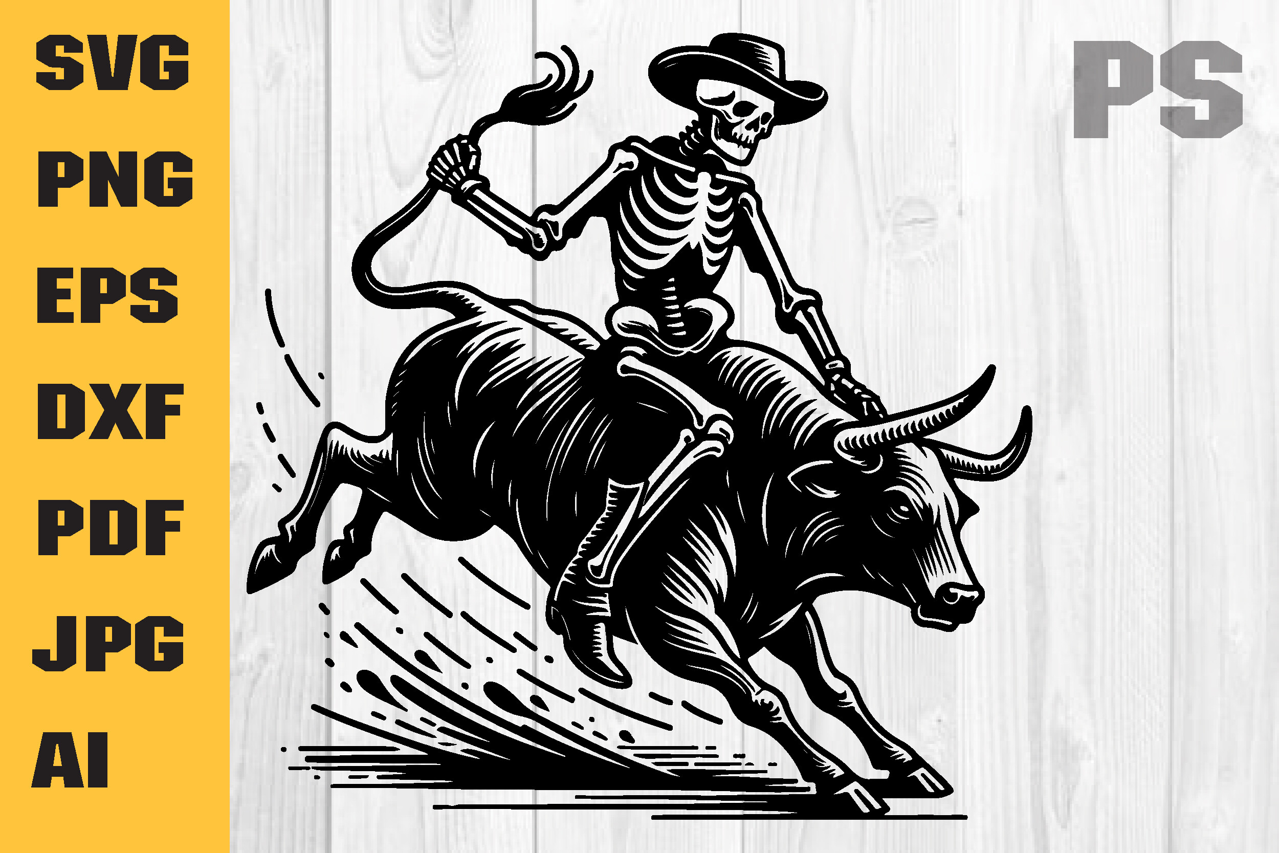 Skeleton Rodeo SVG | Bull Riding SVG | Cowboy SVG | Ranch We | Inspire ...