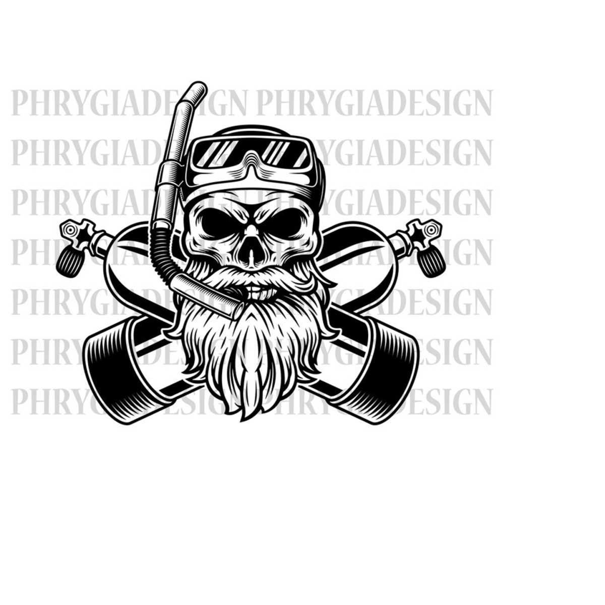 Scuba Diver Skull Svg , Diving Svg , Snorkel Svg , Scuba Div | Inspire ...