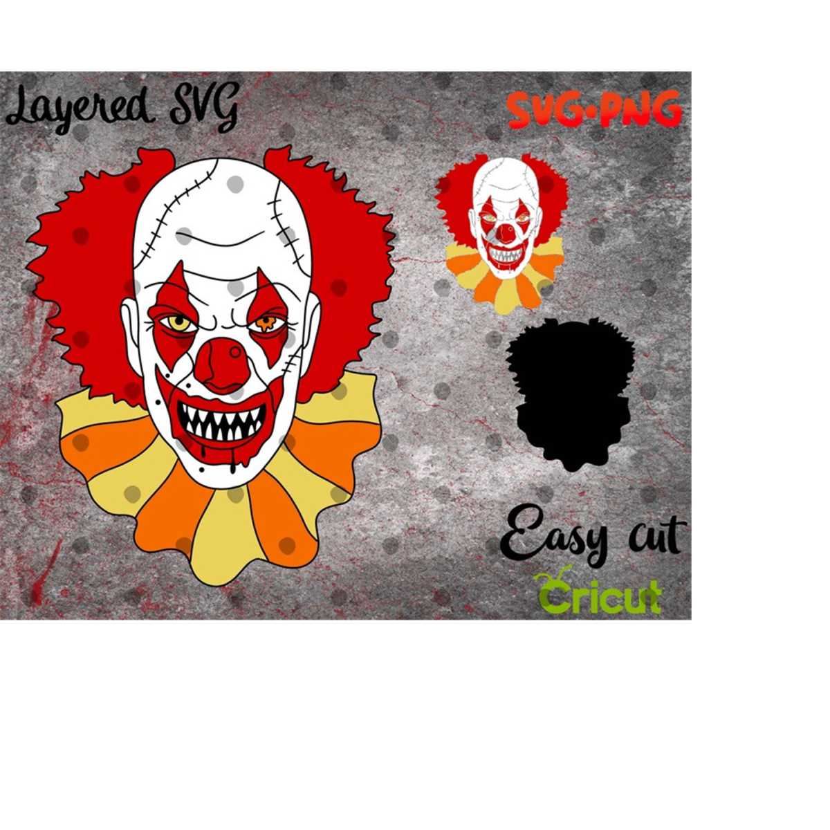 Layered SVG Evil Clown for Cricut, Horror Svg, Vinyl File, H | Inspire ...