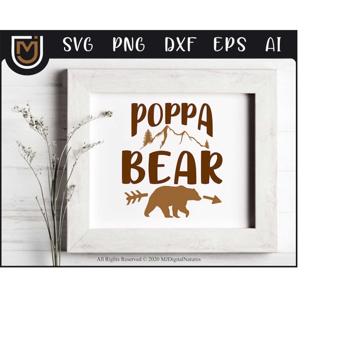 Funny Bear SVG Poppa Bear- Bear Cut File, Hunting Svg, Arche | Inspire ...