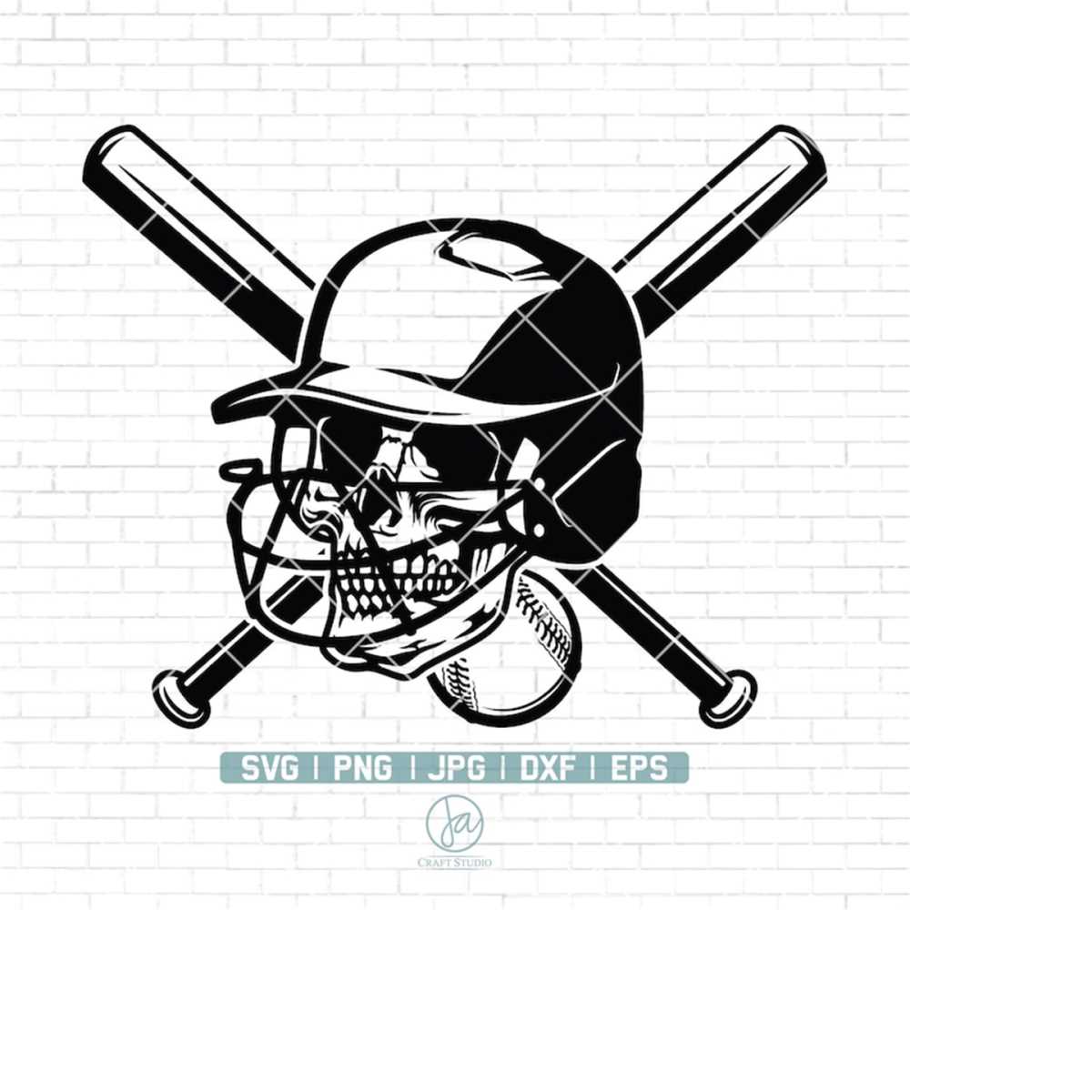 Softball Skull Svg File | Softball Svg | Softball Png | Soft | Inspire ...