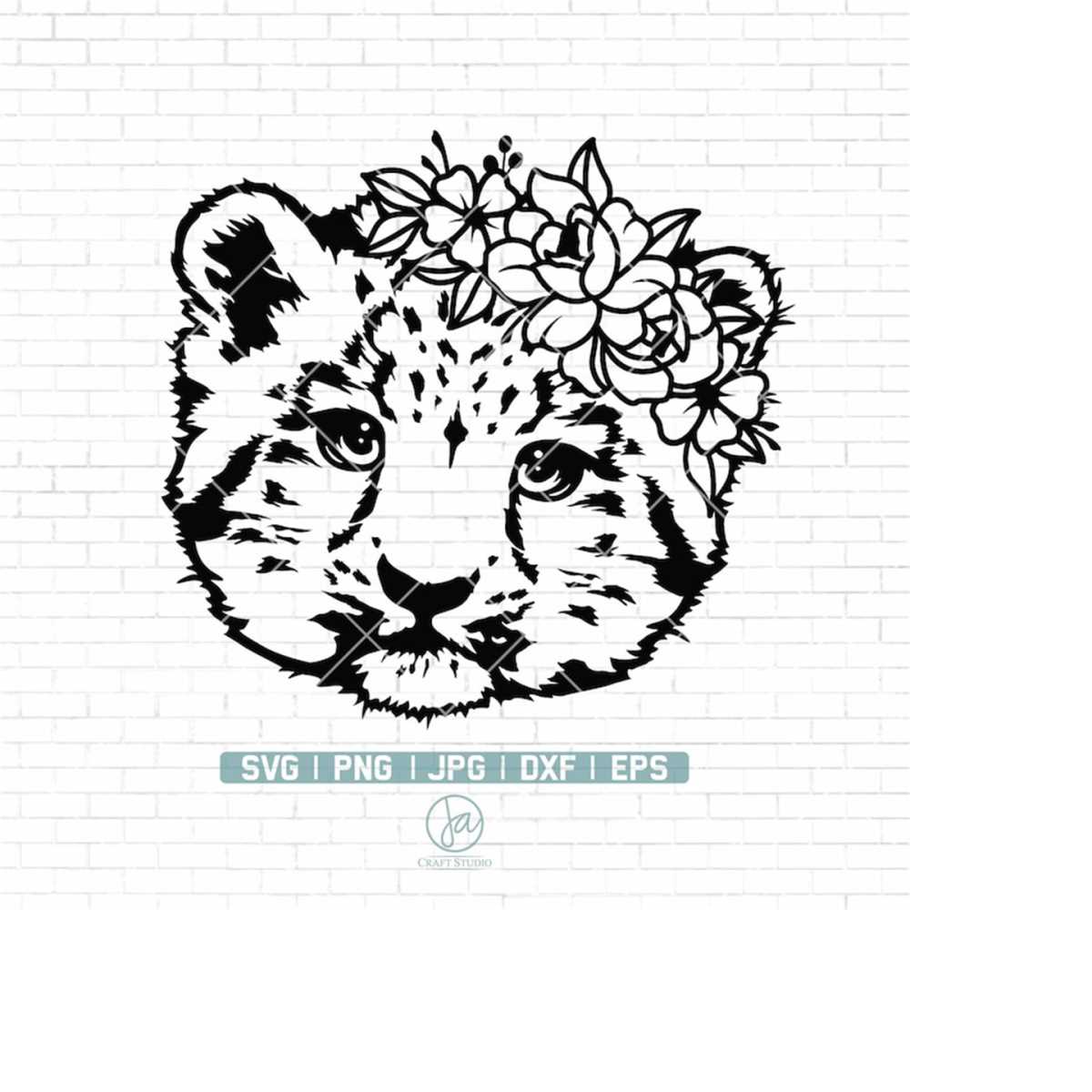 Floral Leopard svg | Cute Leopard svg | baby Leopard svg | P - Inspire ...