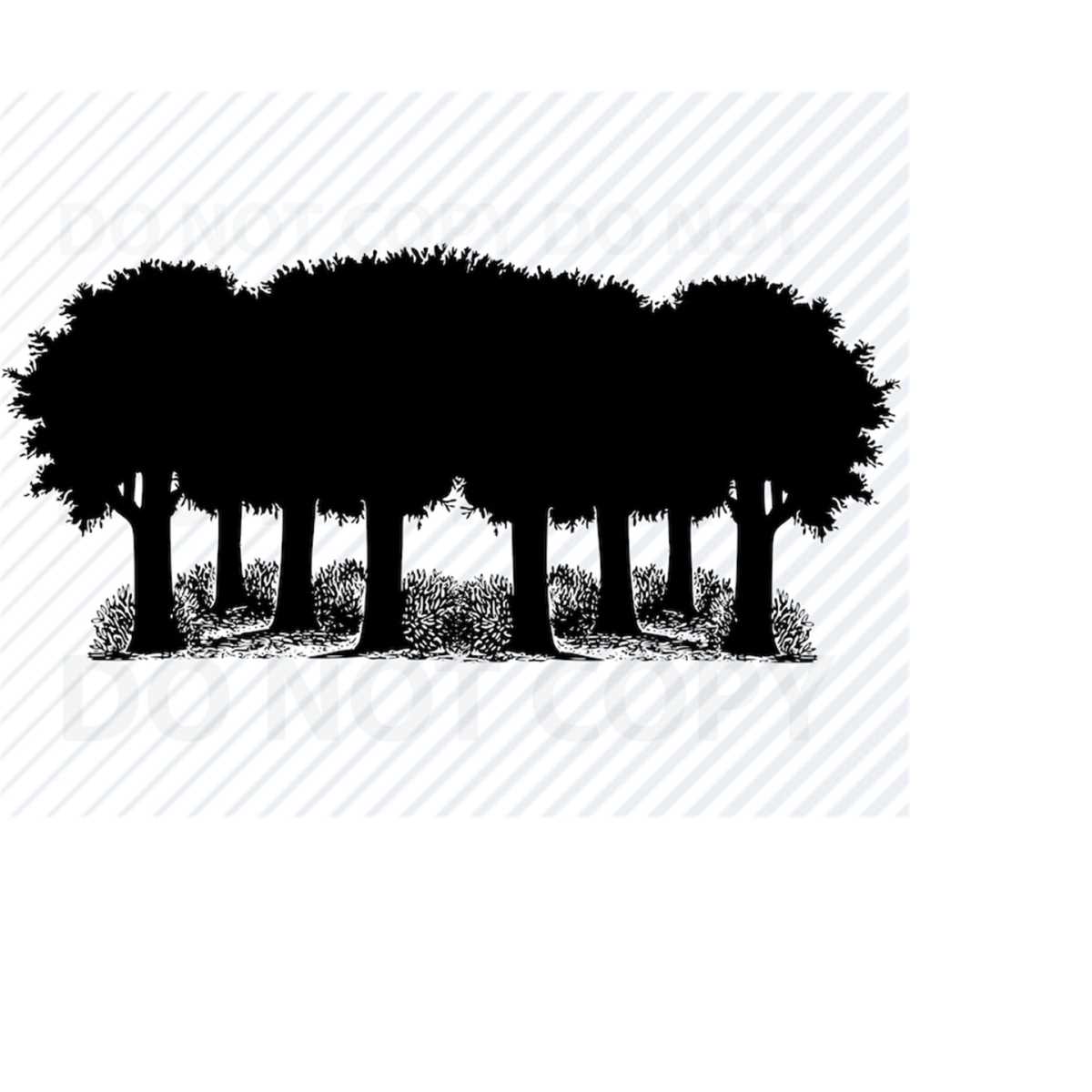 Forest SVG File- Trees Vector Images -Oak tree forest Clip A | Inspire ...