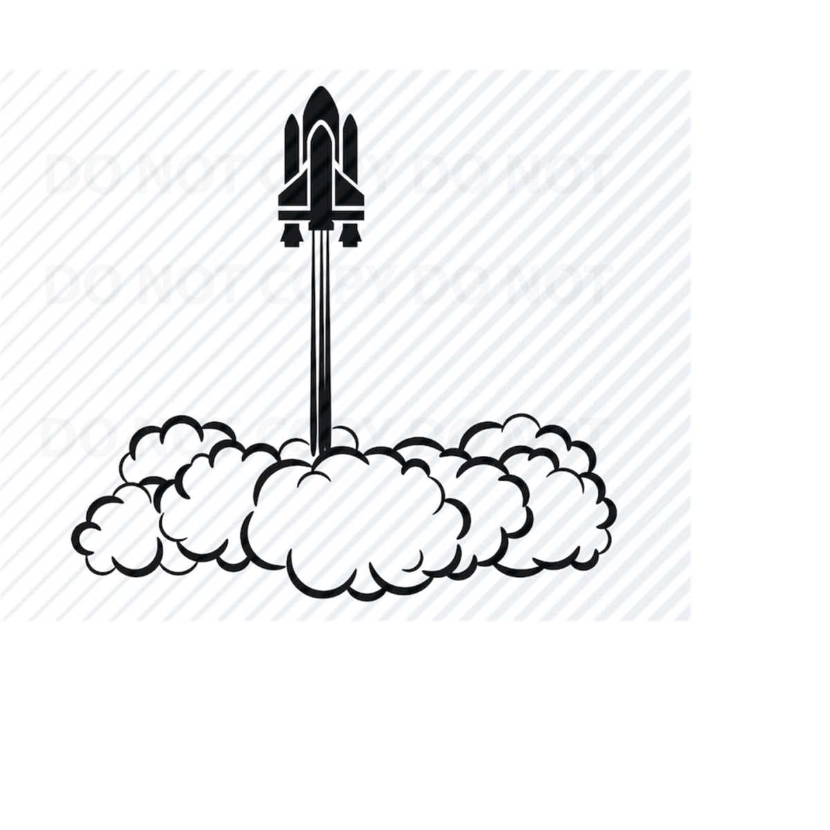 Rocket SVG File Vector Images SVG Silhouette - Rocket launch | Inspire ...