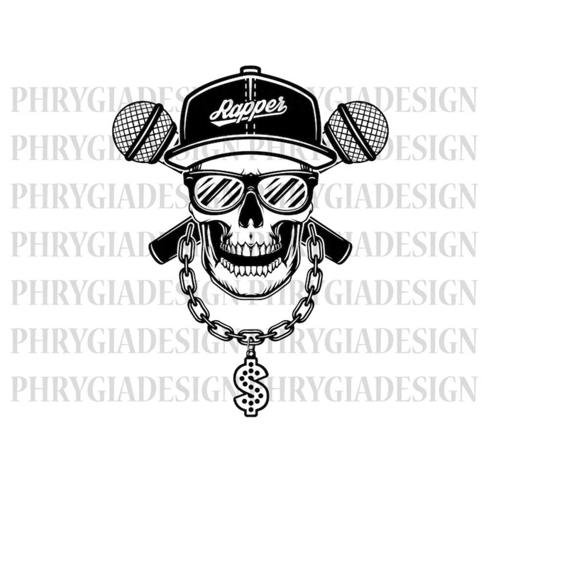 Rapper Skull Svg Png , Rapper Cool Skull Svg , Rap Singer Sv | Inspire ...