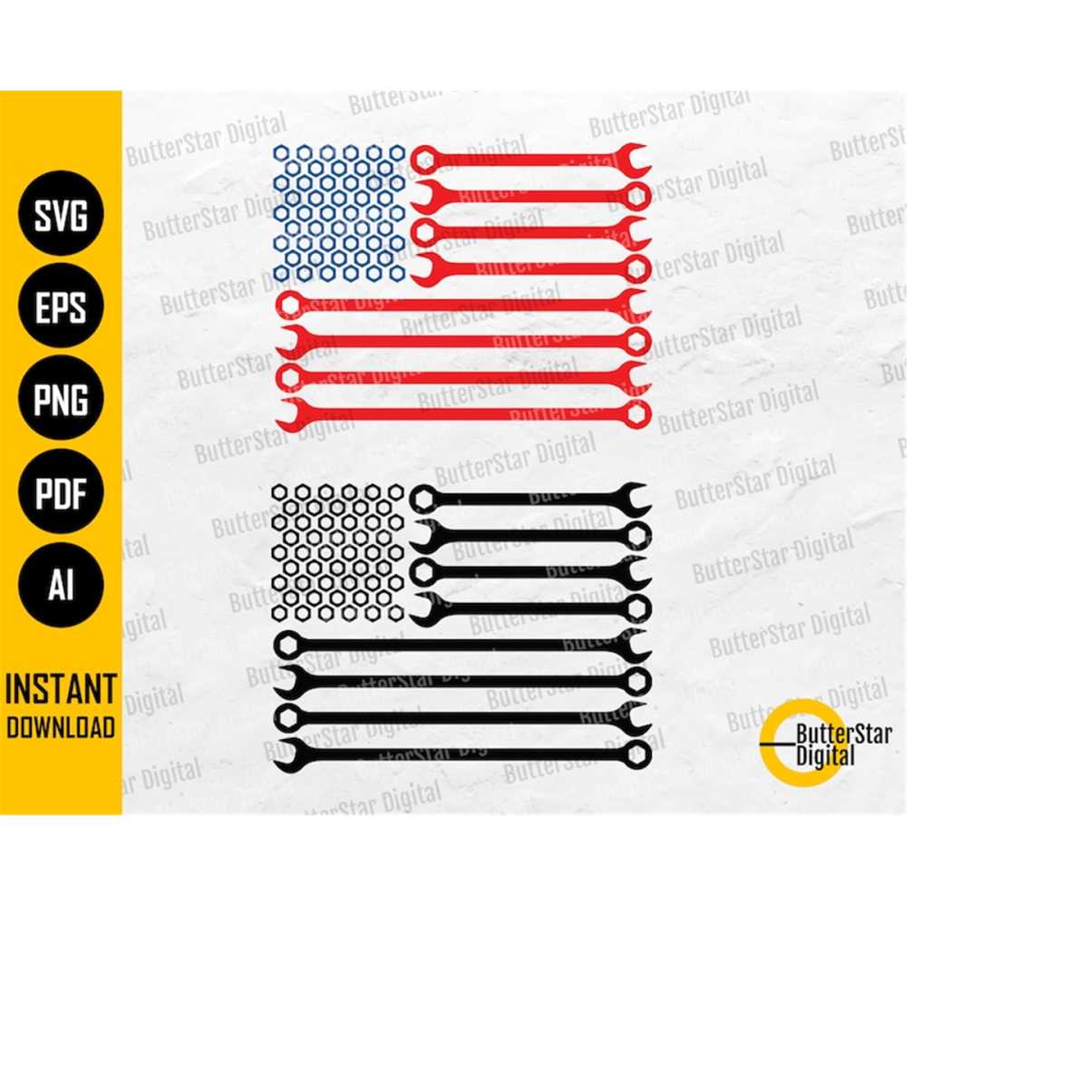 USA Wrench Flag SVG | Patriotic Tools Flag SVG | American Me | Inspire ...