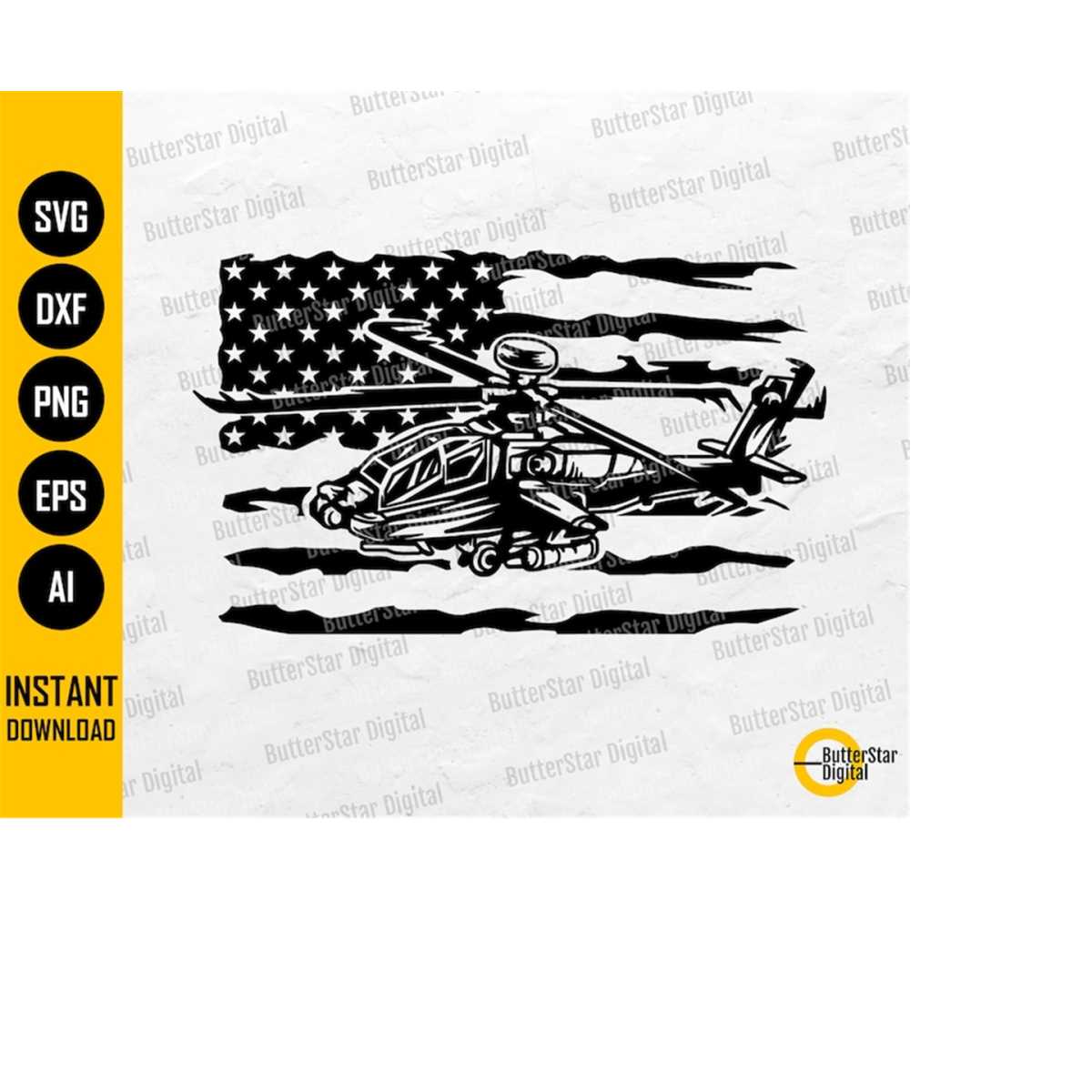 US Apache SVG | USA Flag Attack Helicopter Svg | United Stat | Inspire ...