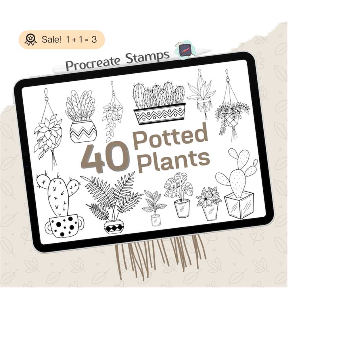 40 House Plant Procreate STAMPS, Hanging Plants Procreate Br | Inspire ...