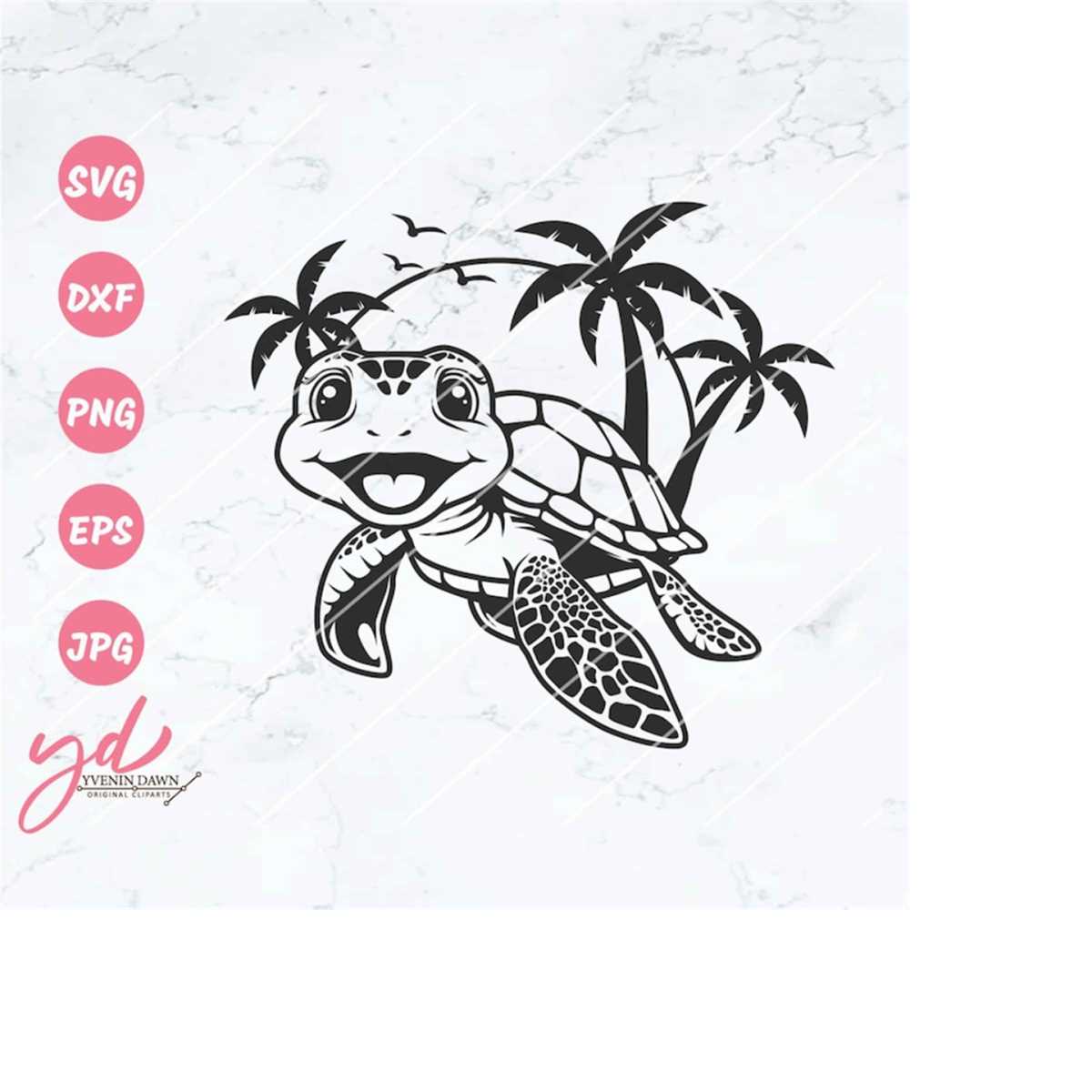 Adorable Turtle Svg Png | Cute Turtle Svg | Summer Svg | Tur - Inspire ...