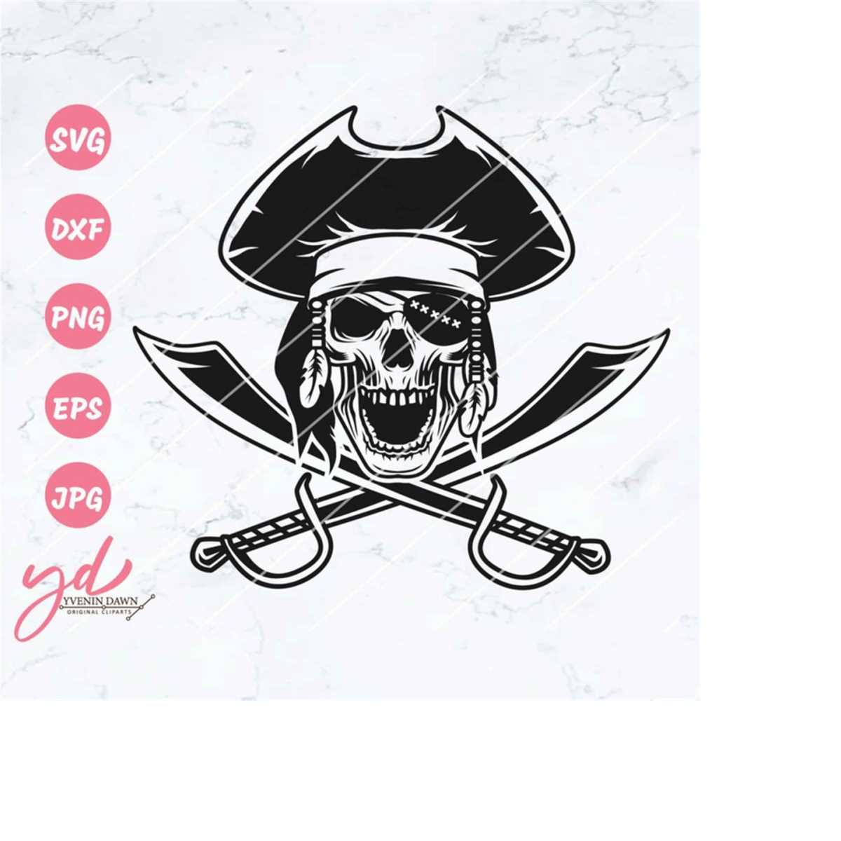 Pirate Svg | Pirate Skull Svg | Skull Svg | Pirate Clipart | - Inspire ...