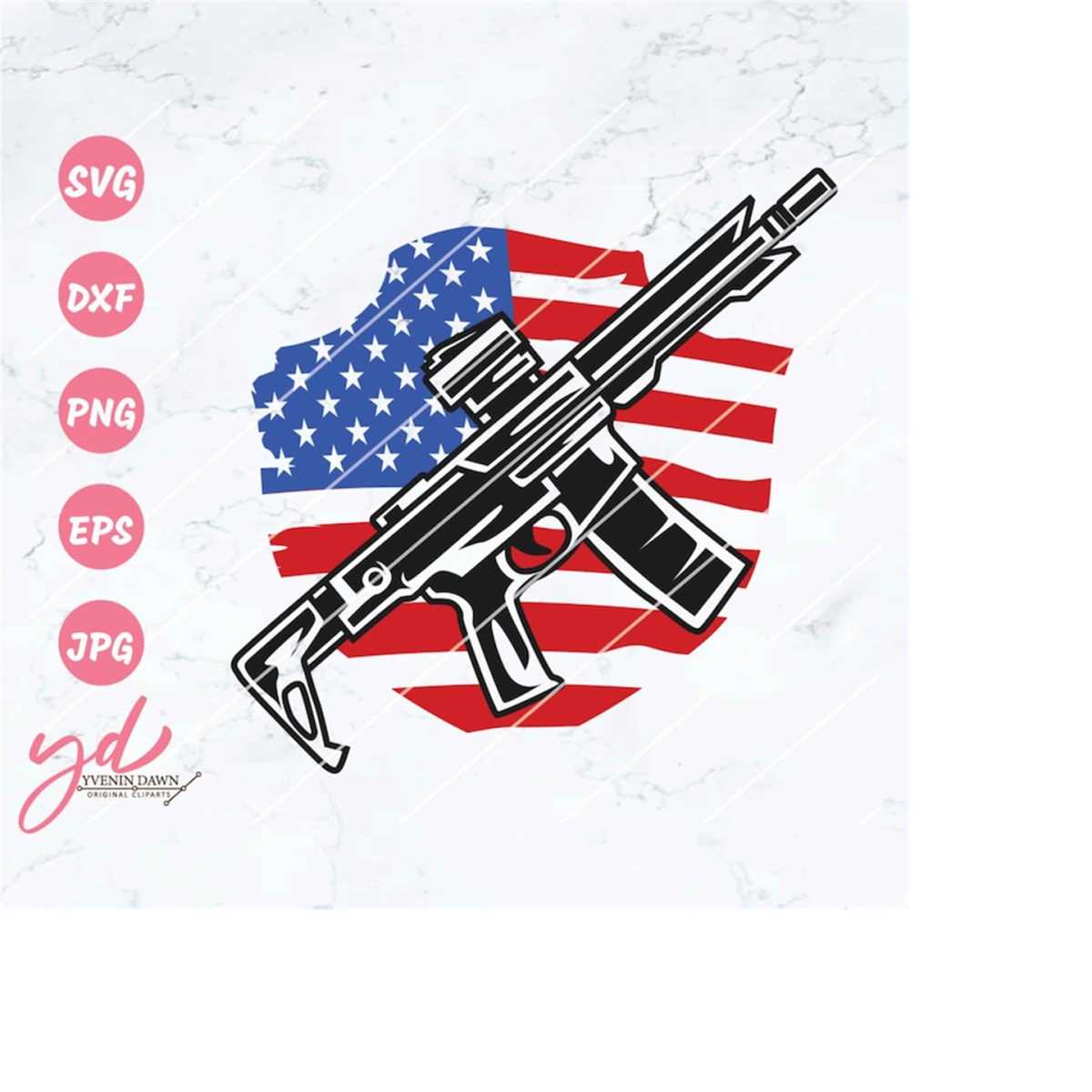 US Military Badge Gun Svg Png | US Military Rifle Svg | US V - Inspire ...