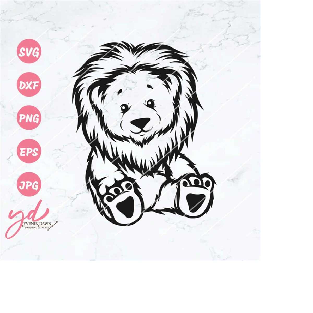 Lion Svg | Cute Lion Sitting Svg Png | Baby Lion Svg | Cute | Inspire ...