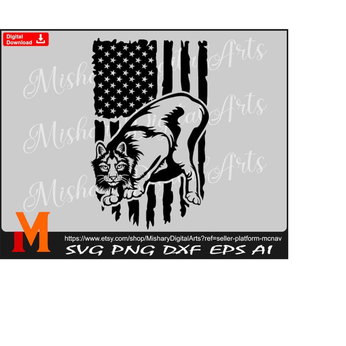 Hunting Lynx svg, Distressed US Flag, Angry Lynx svg, Lynx s | Inspire ...