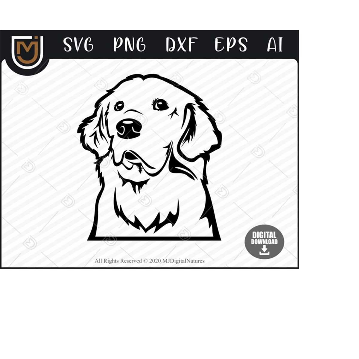 Golden Retriever Head SVG 6- Dog Clipart, Dog SVG, Retriever - Inspire ...