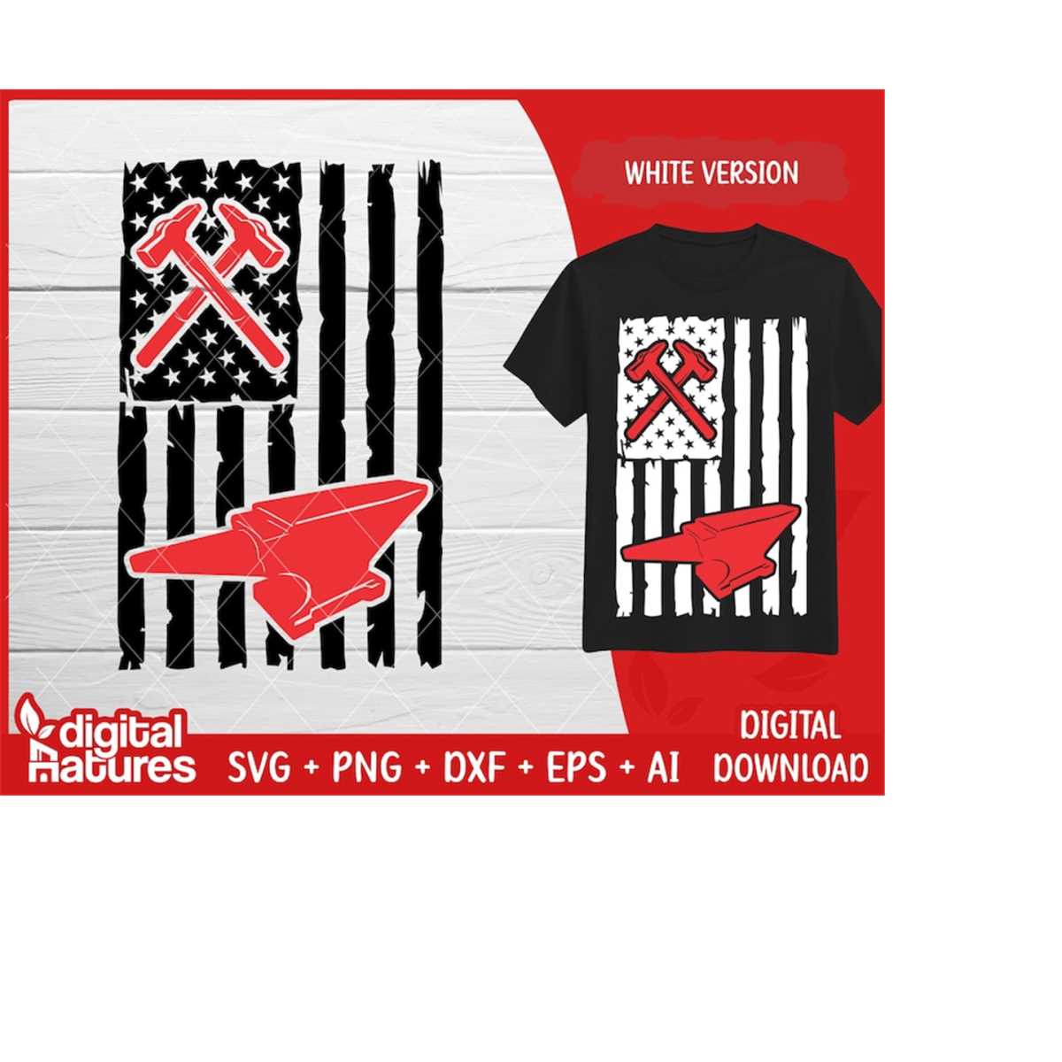 Usa Flag Blacksmith SVG - Forge SVG, Blacksmithing svg, Meta | Inspire ...