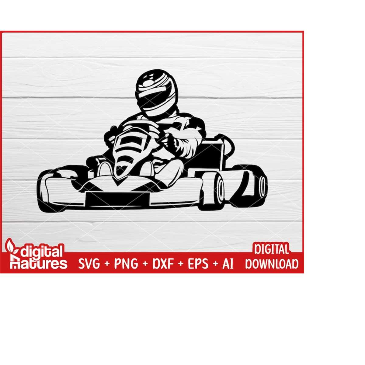 Go Kart Svg File Racer 01 - go kart racing svg, go kart clip | Inspire ...