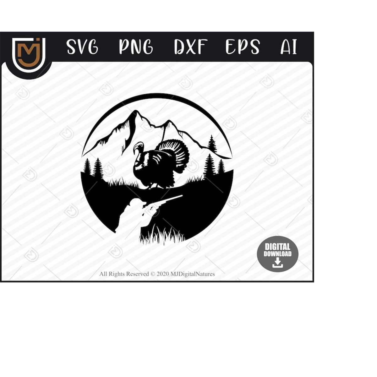 05 Circular Hunting Turkey Clipart - Hunting Svg, Turkey SVG | Inspire ...
