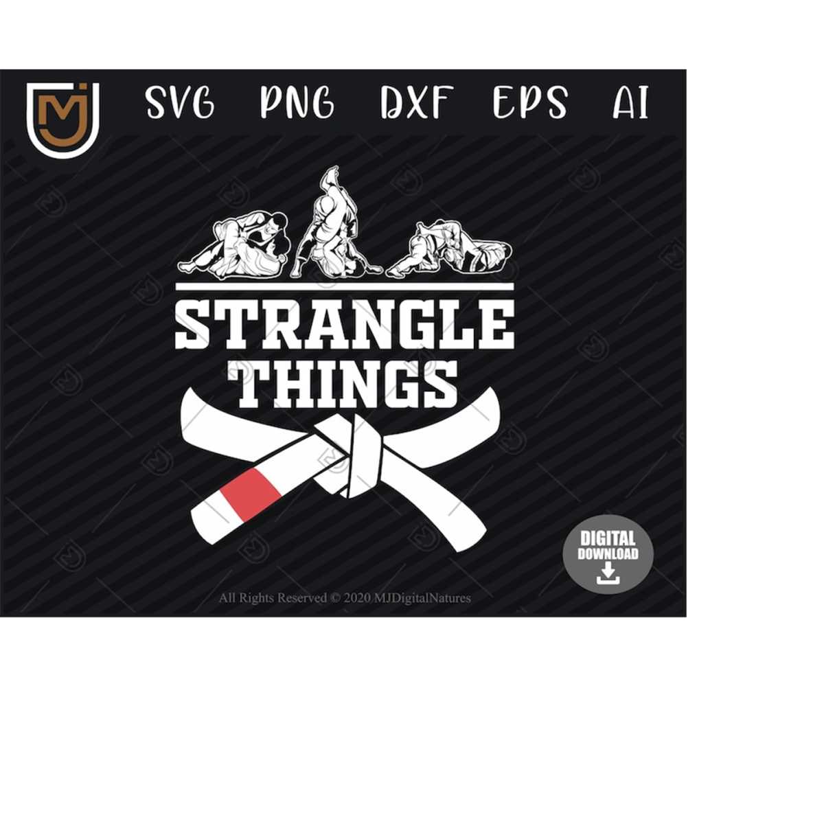 Brazilian Jiu Jitsu SVG Files Strangle Things - MMA SVG - Dx | Inspire ...