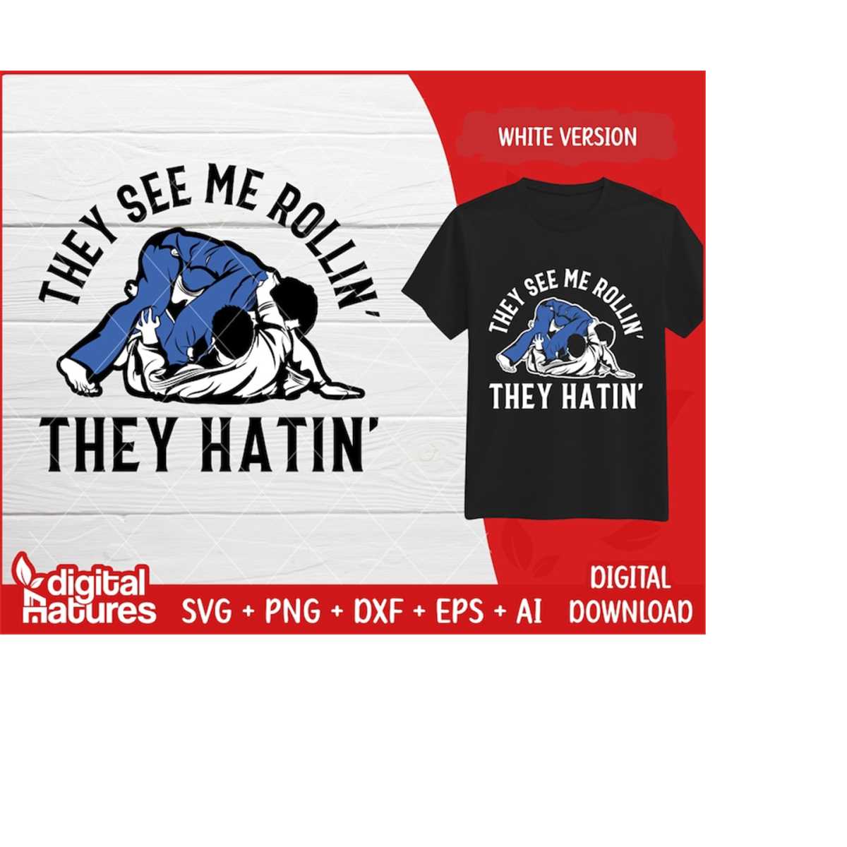 Jiu Jitsu SVG Rolling - MMA SVG - Dxf - Png - Clipart - Cut | Inspire ...