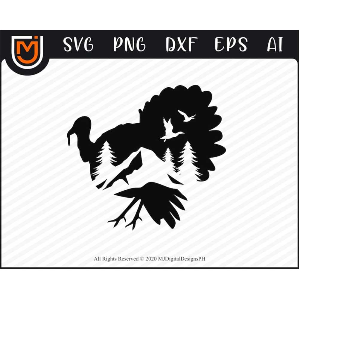 Turkey Hunting SVG Outdoor Mountains - Turkey Clipart, Turke | Inspire ...