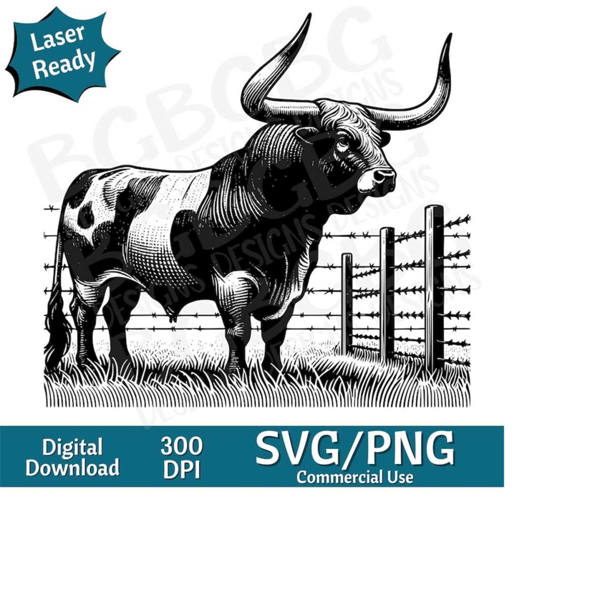 Spanish Fighting Bull SVG, Animal clipart, cute animal, Farm | Inspire ...