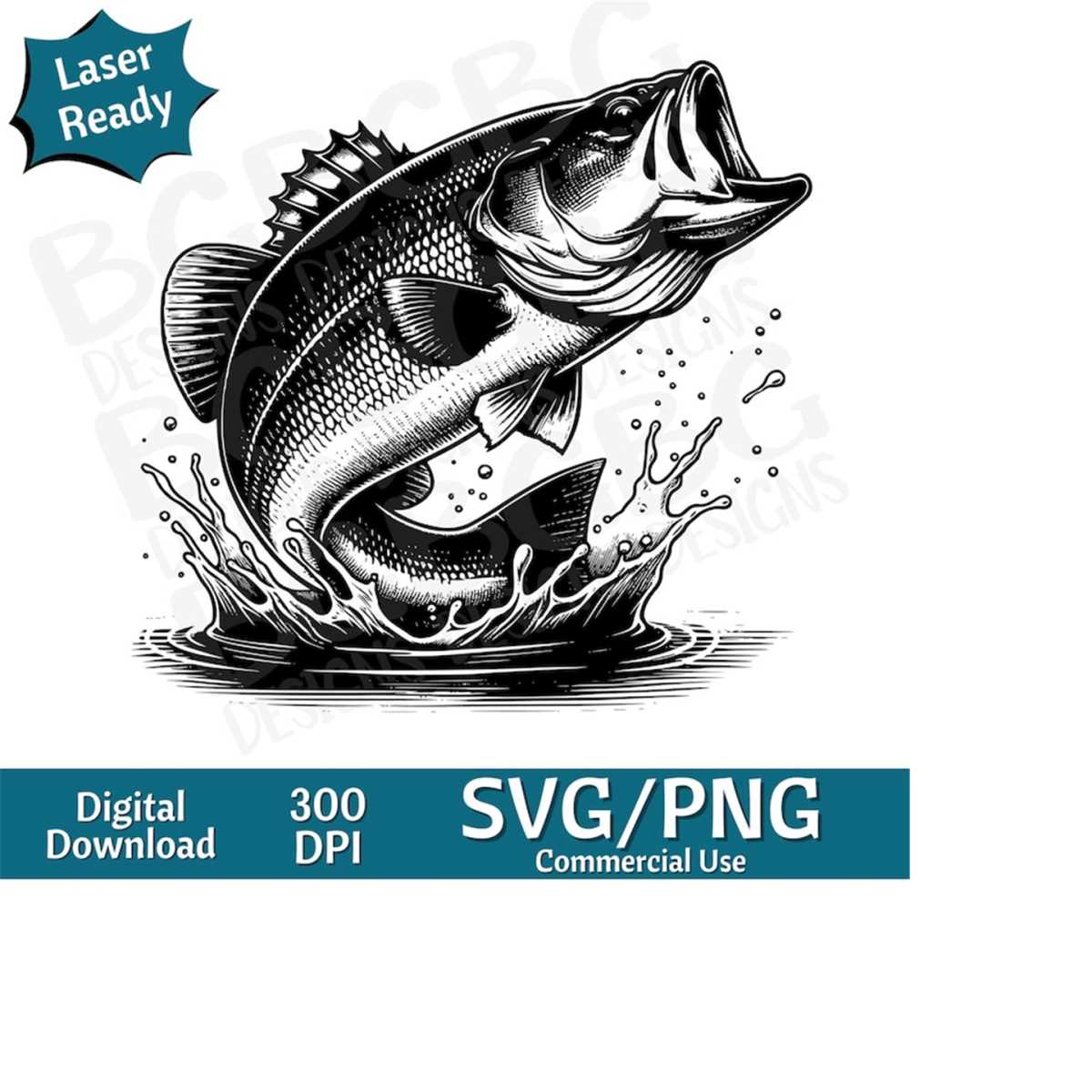 Largemouth Bass SVG, Jumping Bass SVG, Black Bass SVG, svg, | Inspire ...