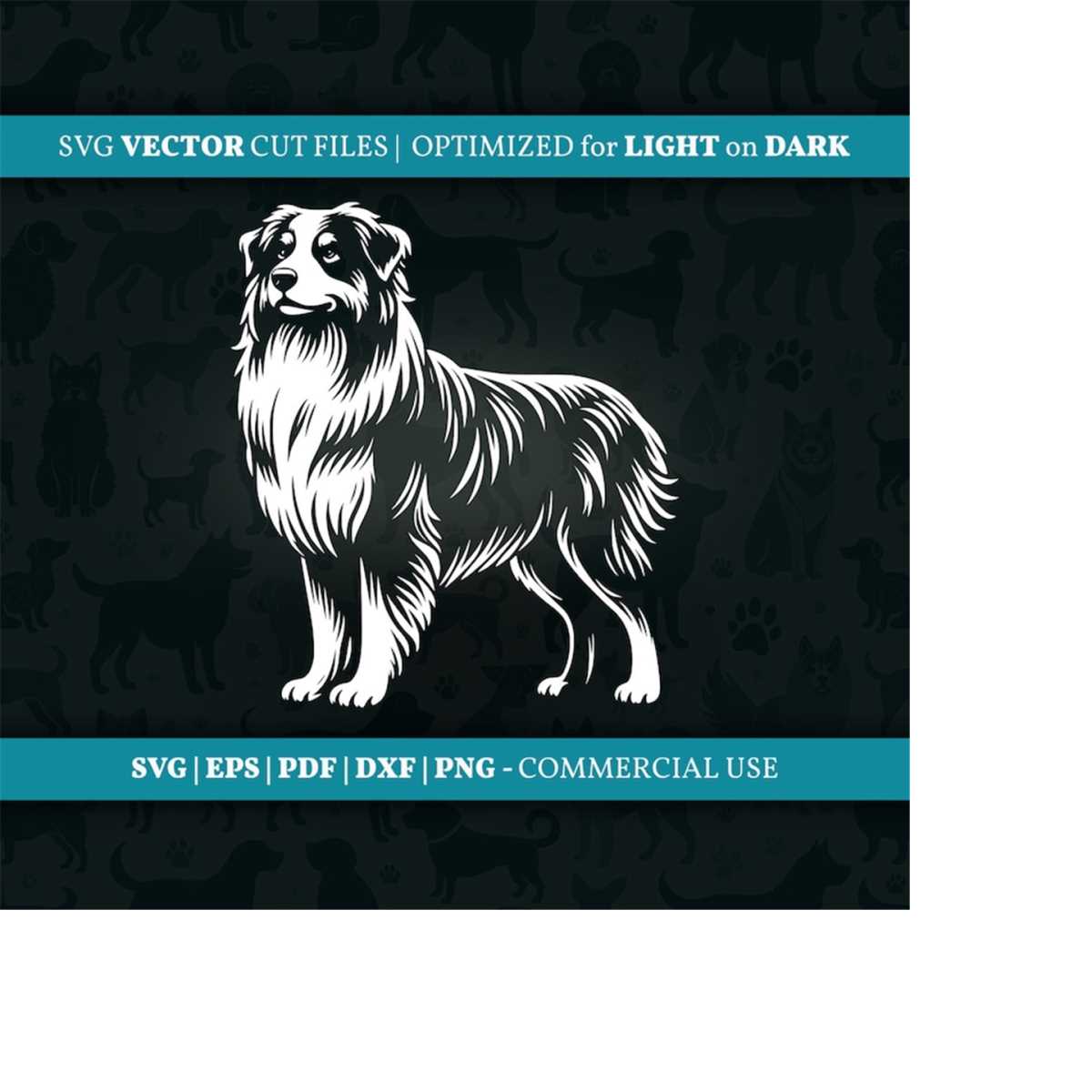 Australian Shepherd standing Aussie standing Vector SVG PNG | Inspire ...