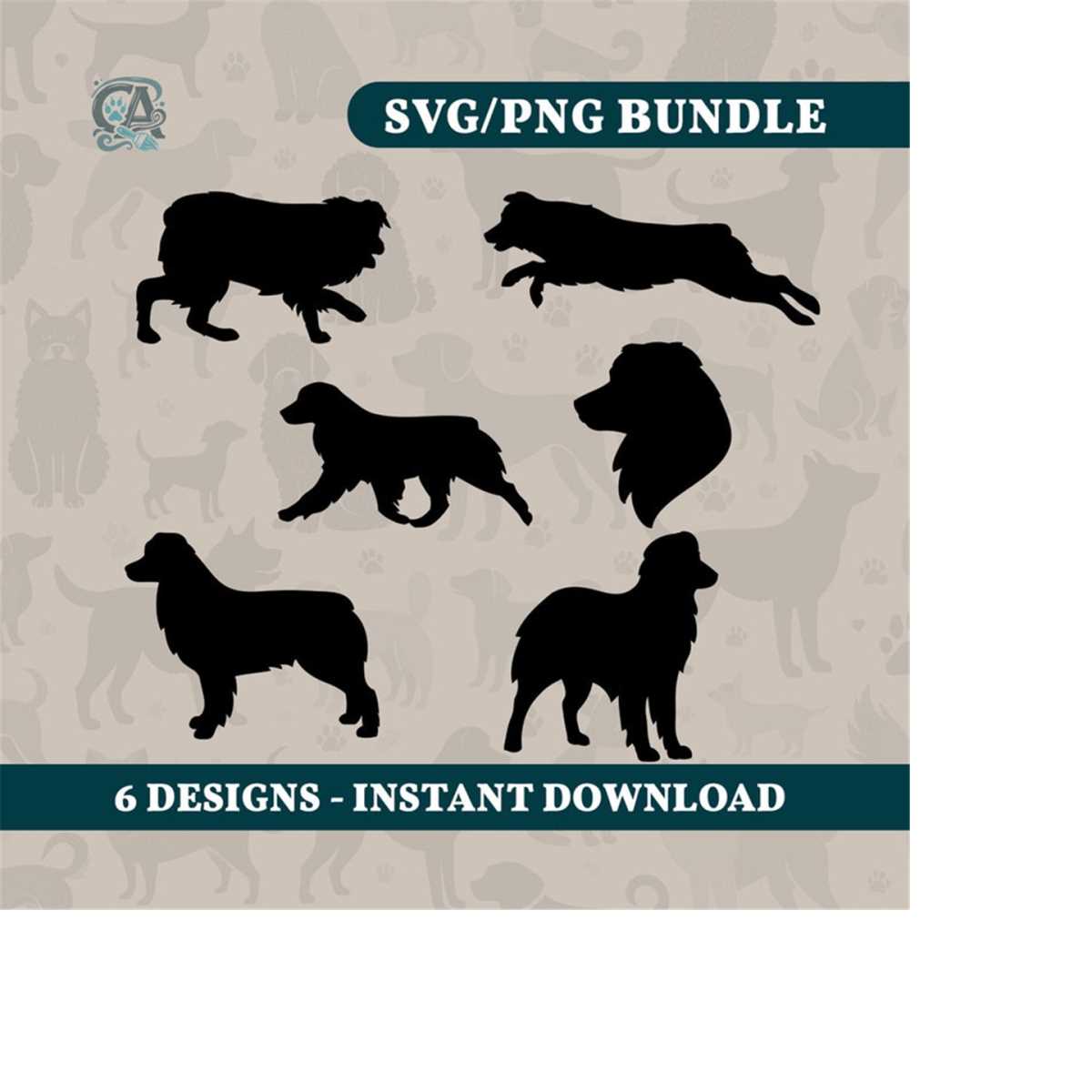 Aussie SVG PNG Bundle Australian Shepherd Silhouettes Clipar - Inspire ...