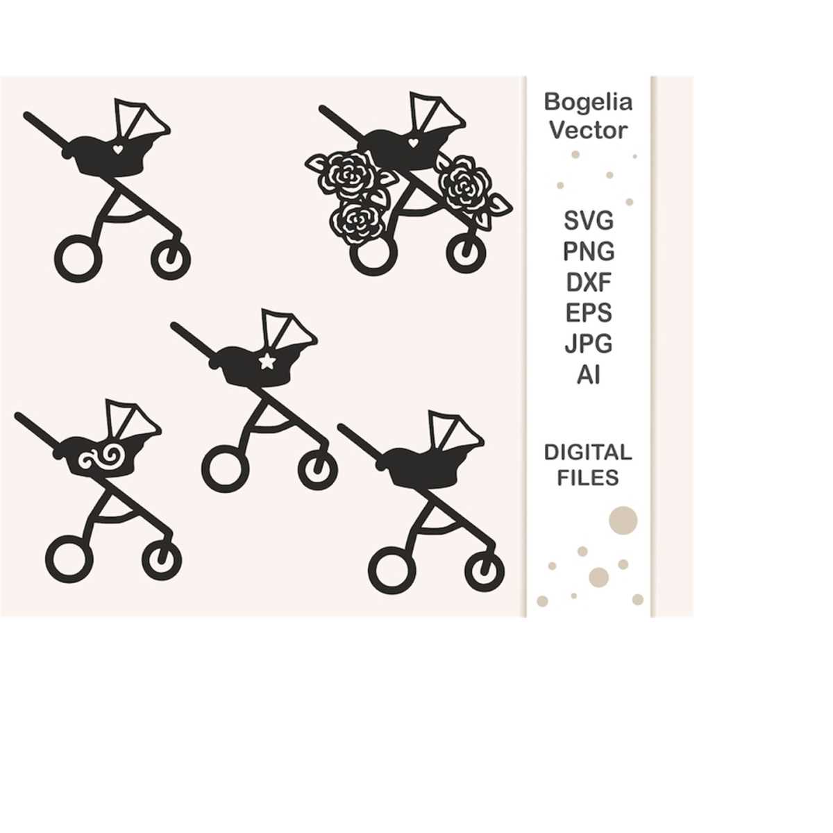 Pram Svg, Baby Stroller Cut Files, Carriage Silhouette Png, - Inspire ...